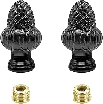 ECUDIS 2 PCS Black Lamp Finial Knob for Lamp Shade Finial Decoration ...