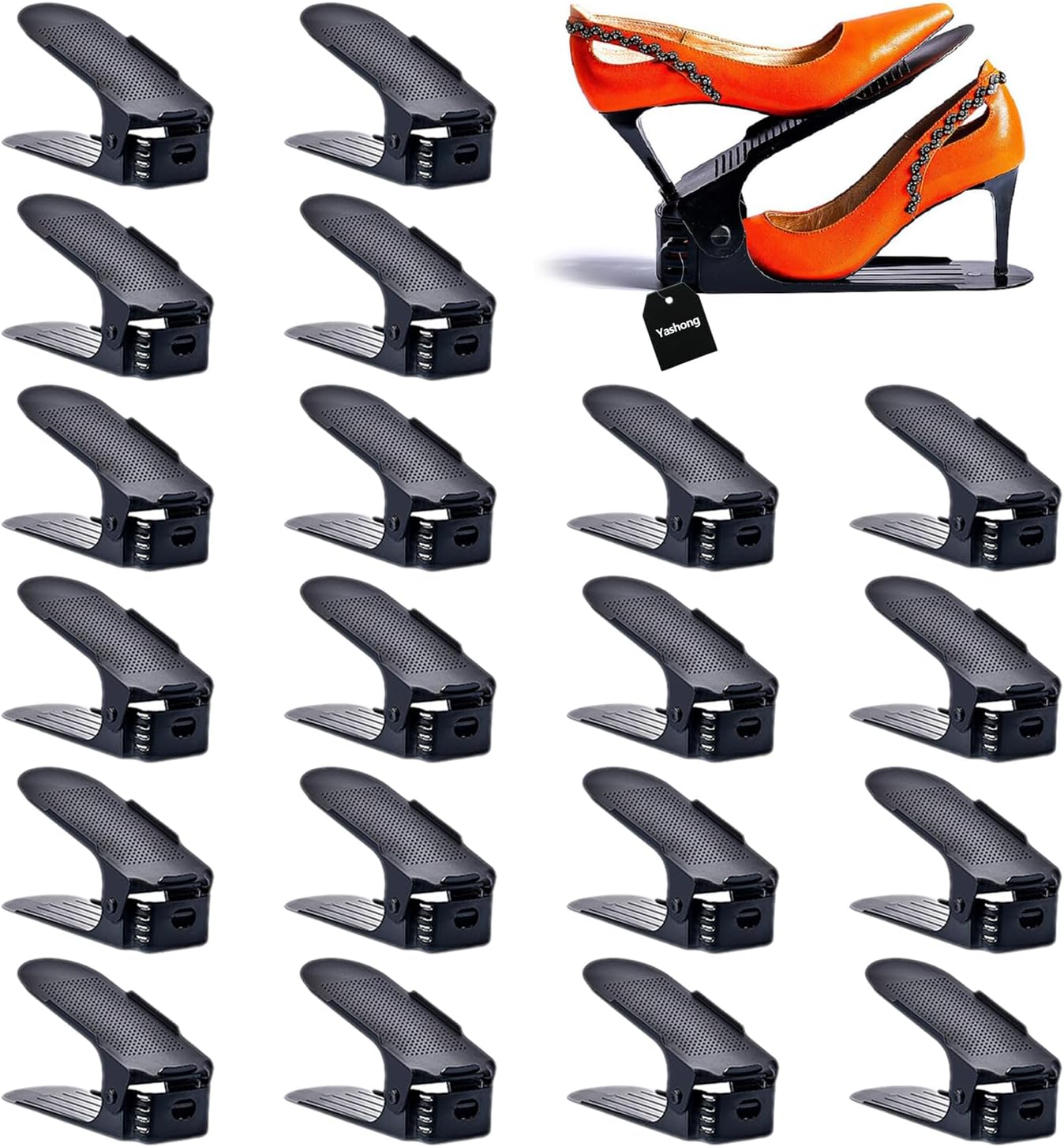 Amazon.com: Yashong Shoe Slots Organizer, 20PCS Adjustable Double Layer ...