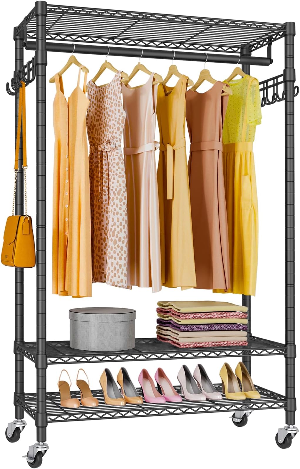 Amazon.com: VIPEK R2 Plus Heavy Duty Rolling Garment Rack 3 Tiers ...