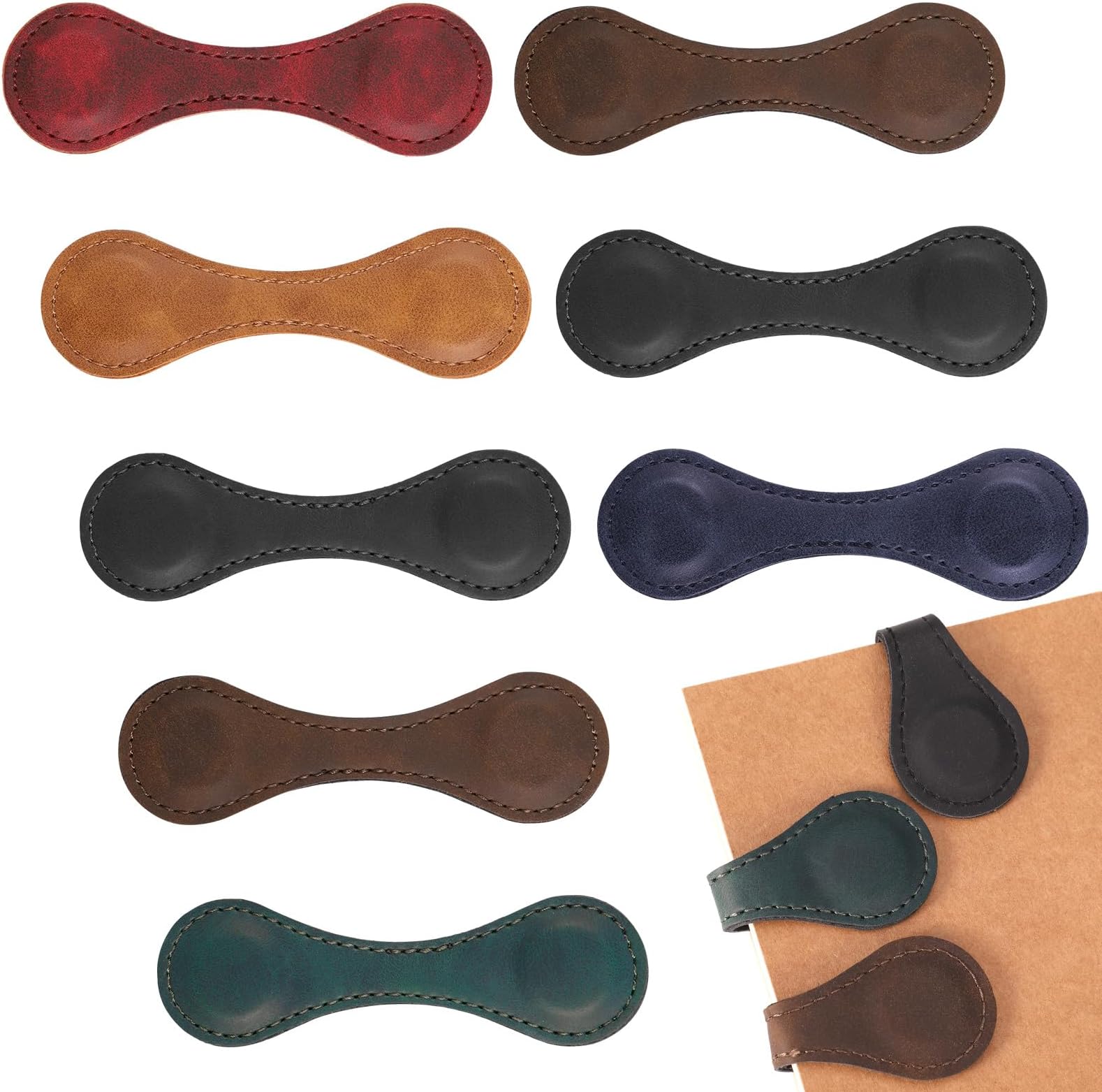 Amazon.com: 4PCS Magnetic Bookmarks, Leather Magnetic Bookmarks for ...
