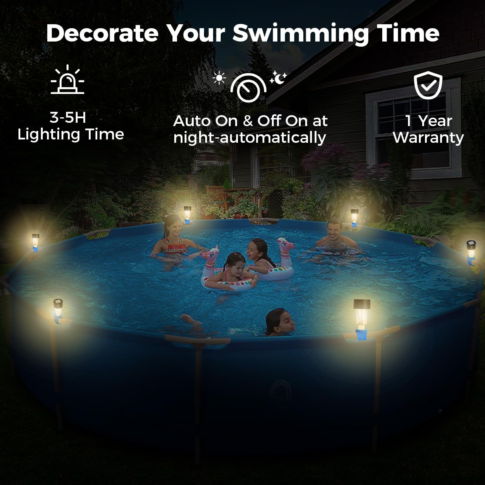 Solar Pool Lights for Above Ground Pools Accessories,Waterproof 6 ...