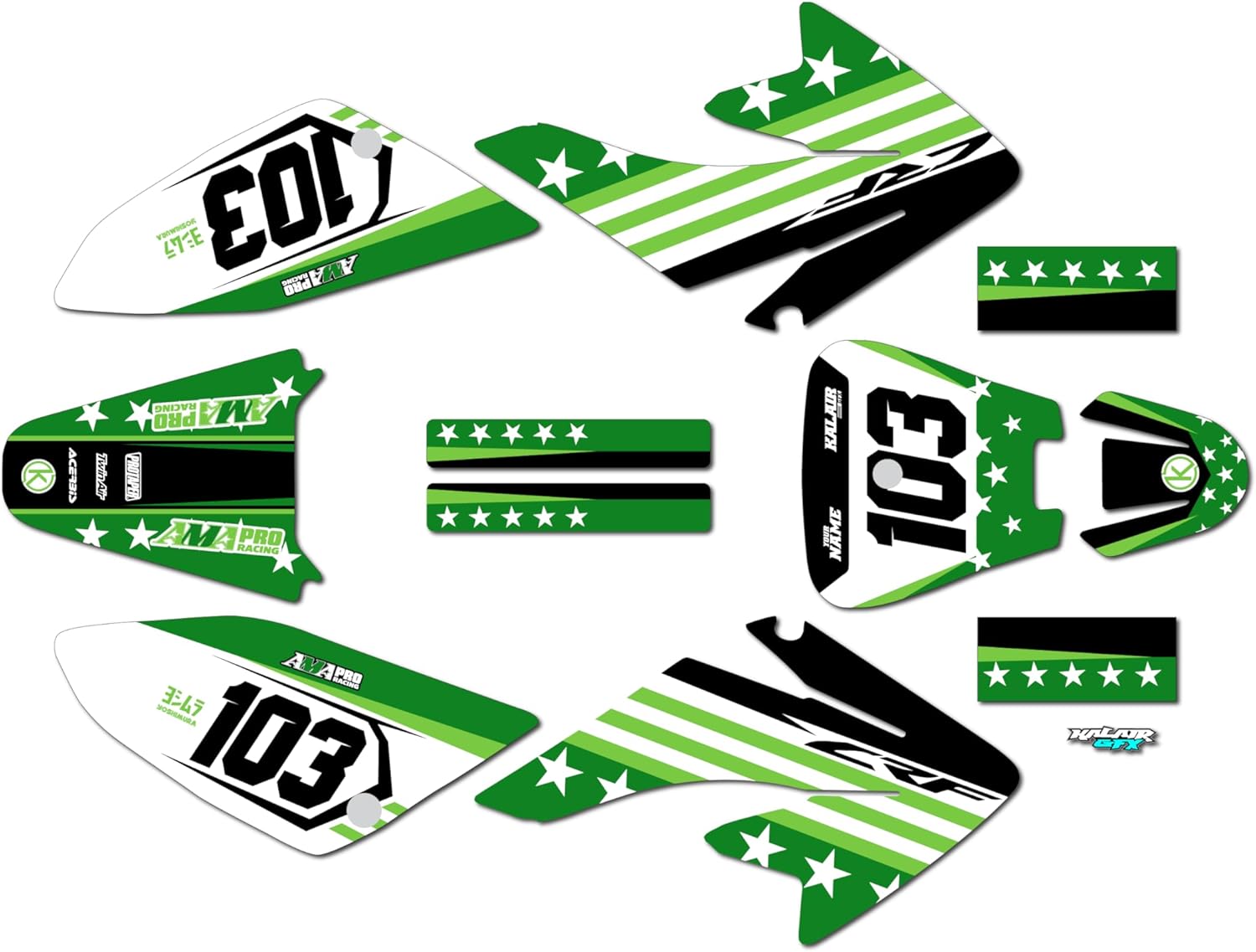 Amazon.com: Kalair GFX Graphics Kit for Honda CRF70 (2004-2023) USA ...