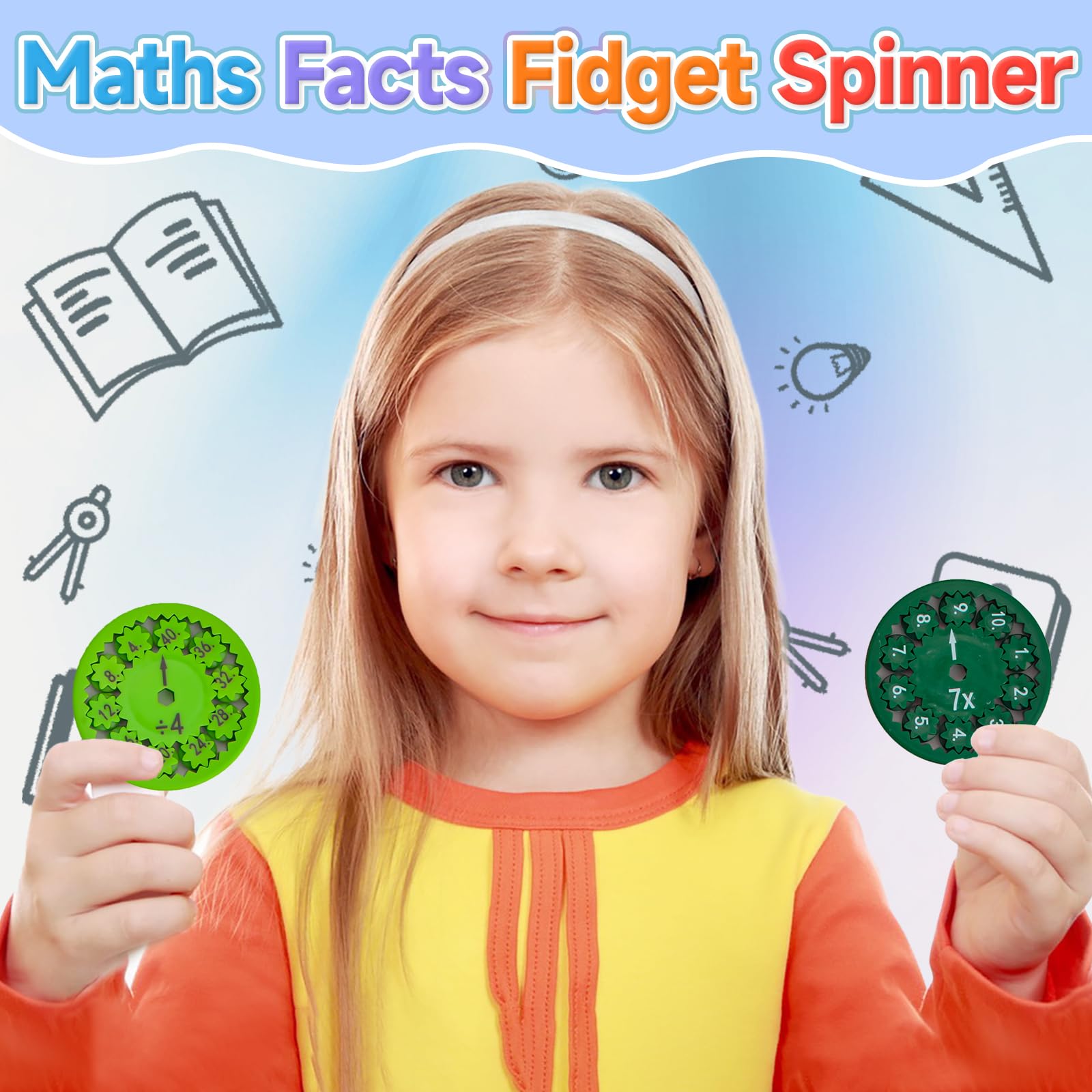 Vibbang 9Pcs Math Fidget Spinners, Maths Fidget Number Spinners ...