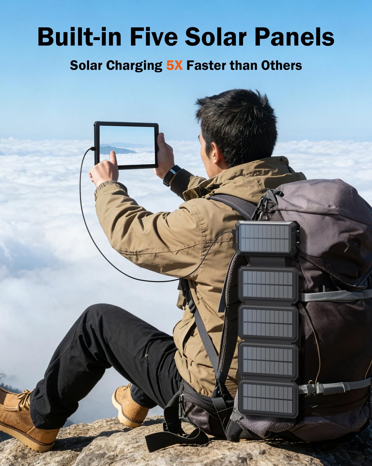 Snapklik.com : GOODaaa Solar Charger Power Bank, Portable Wireless ...