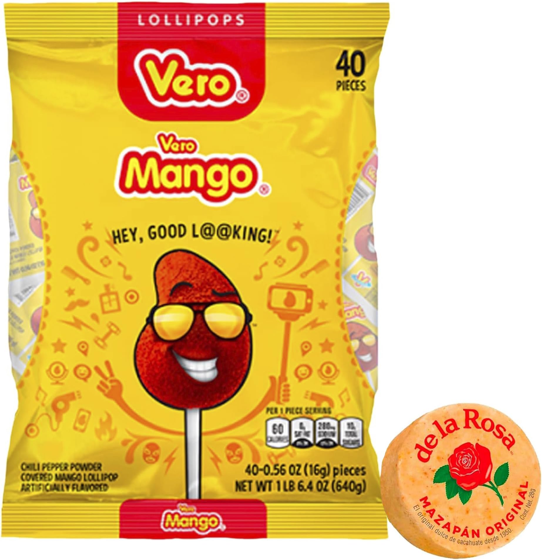 Amazon.com : Vero Mango, Chili Covered Mango Flavored Lollipops, 40 Pieces : Suckers And ...