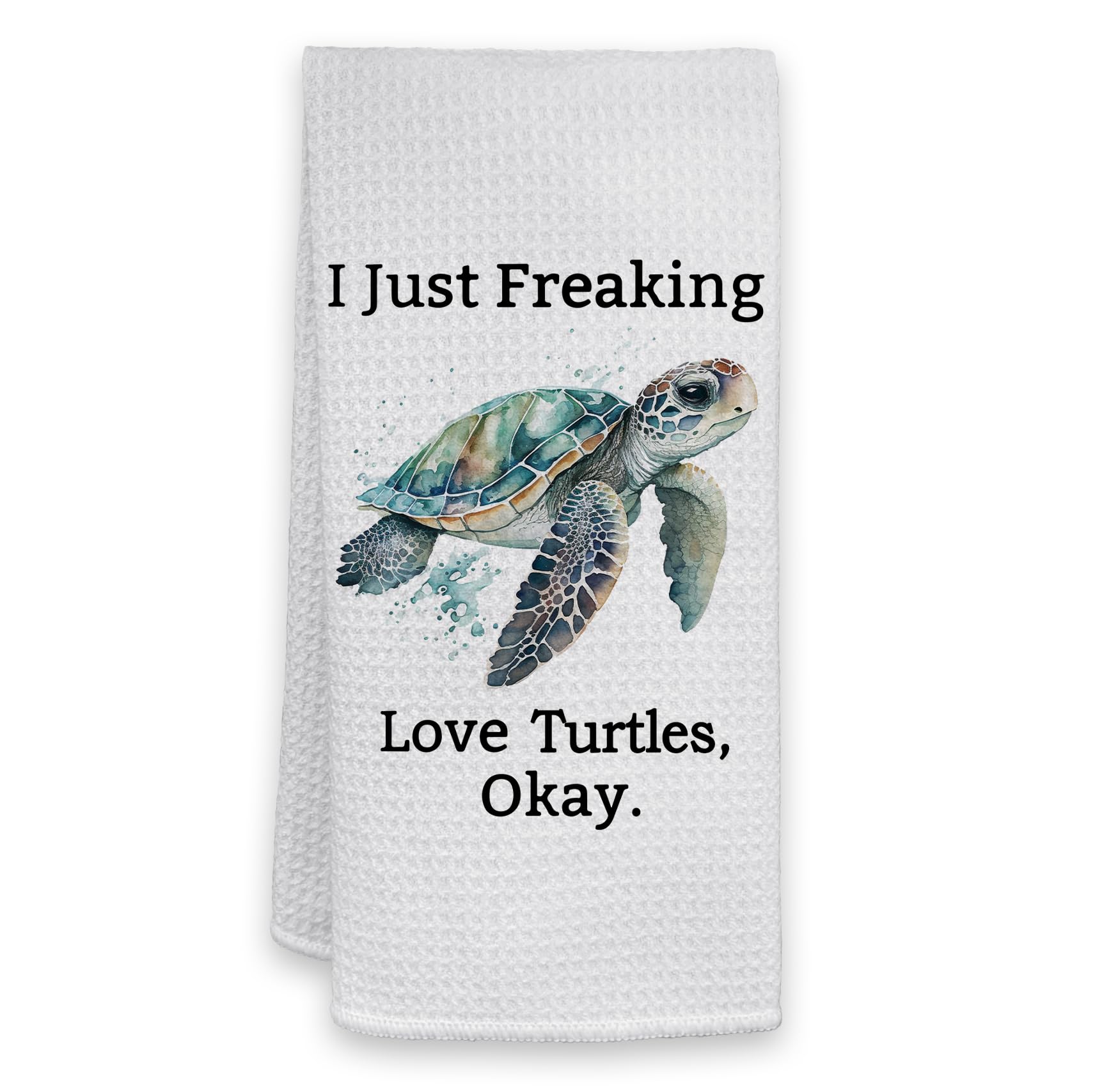 Amazon.com: HIWX Coastal Kitchen Towels, i Just Freaking Love Turtles ...