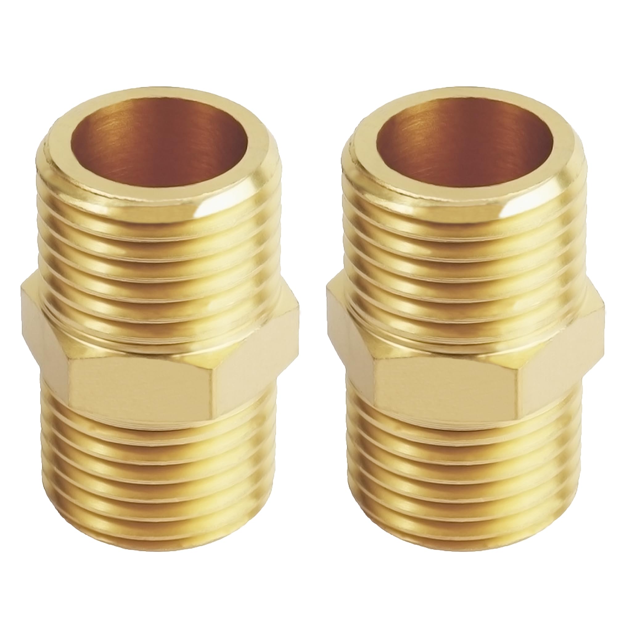 Snapklik.com : 2-Pack 3/4 NPT Male Thread Brass Pipe Nipple Adapter ...