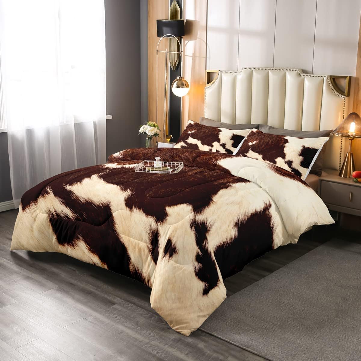 Amazon.com: Cow Print Comforter Set,Adult Women Exotic Tribal Western ...