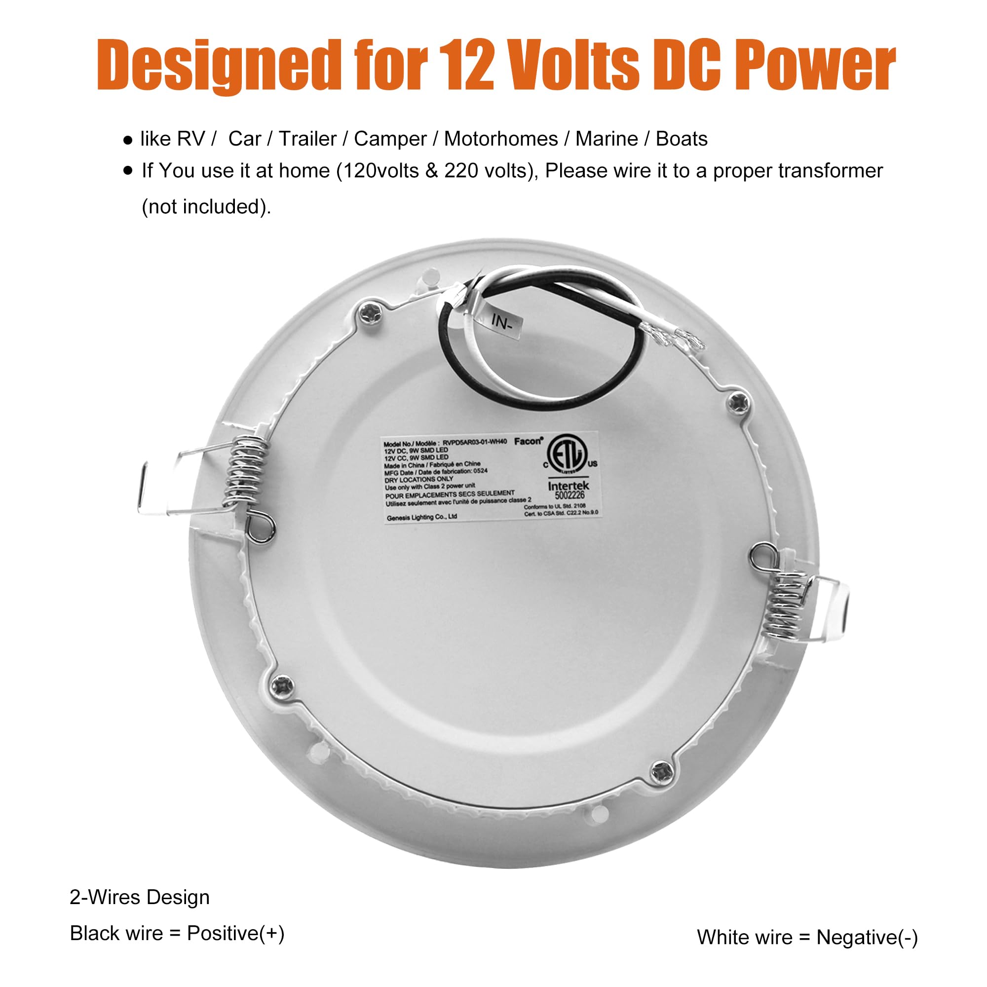 Snapklik.com : Facon 5Inch 12V LED Puck Light RV Interior Light ...