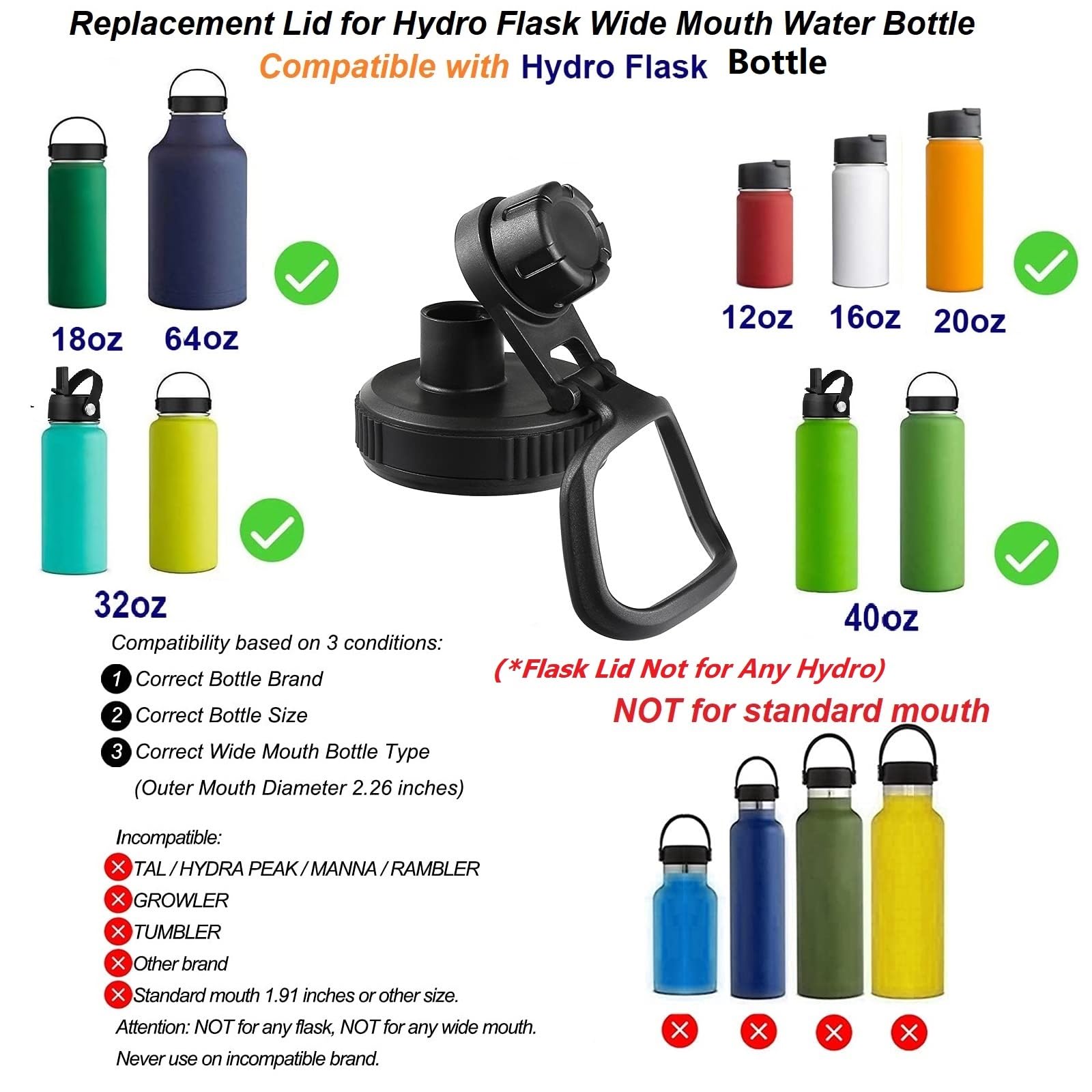 Snapklik.com : Lid For Hydro Flask Wide Mouth Sport Water Bottles ...