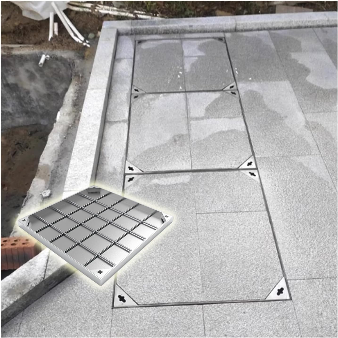 Manhole Cover and Frame,invisible recessed design sewage tank covers ...