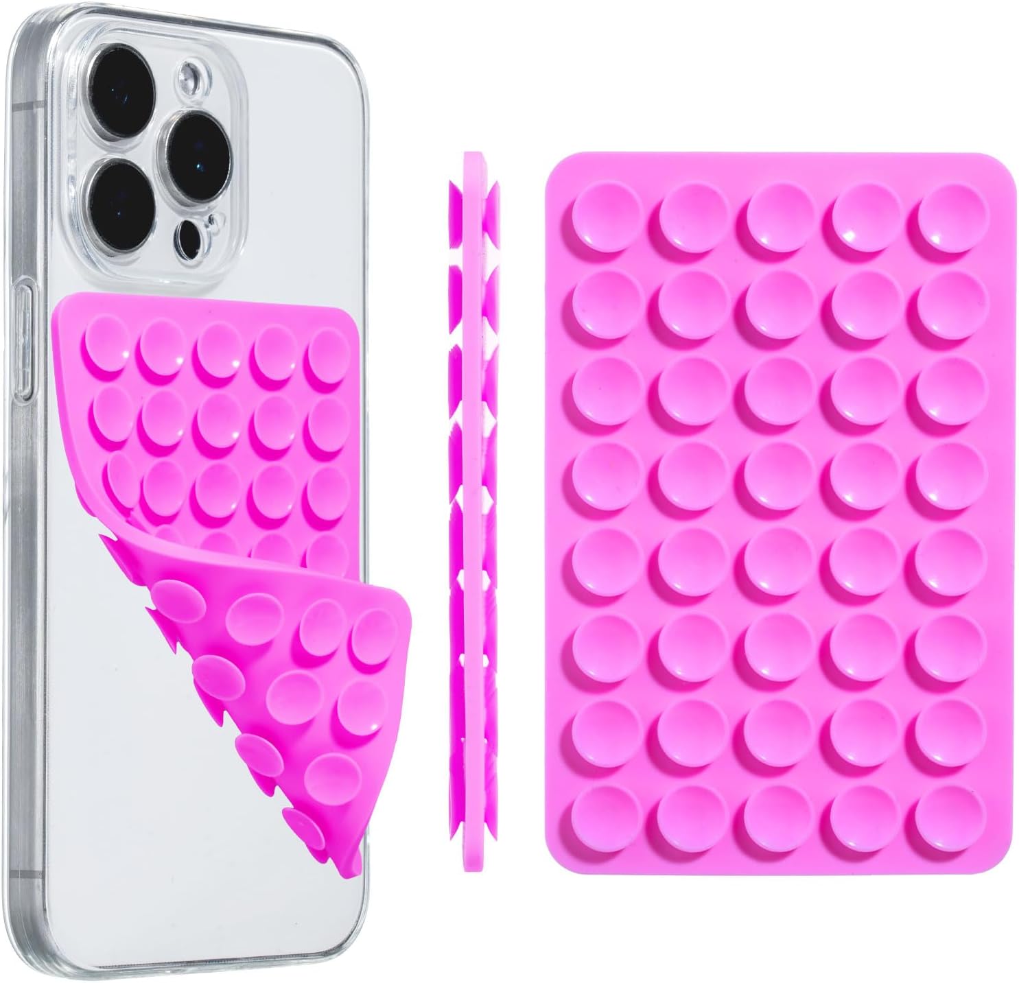 Amazon.com: PEUKANU Silicone Suction Cup Phone Mount Double Sided ...