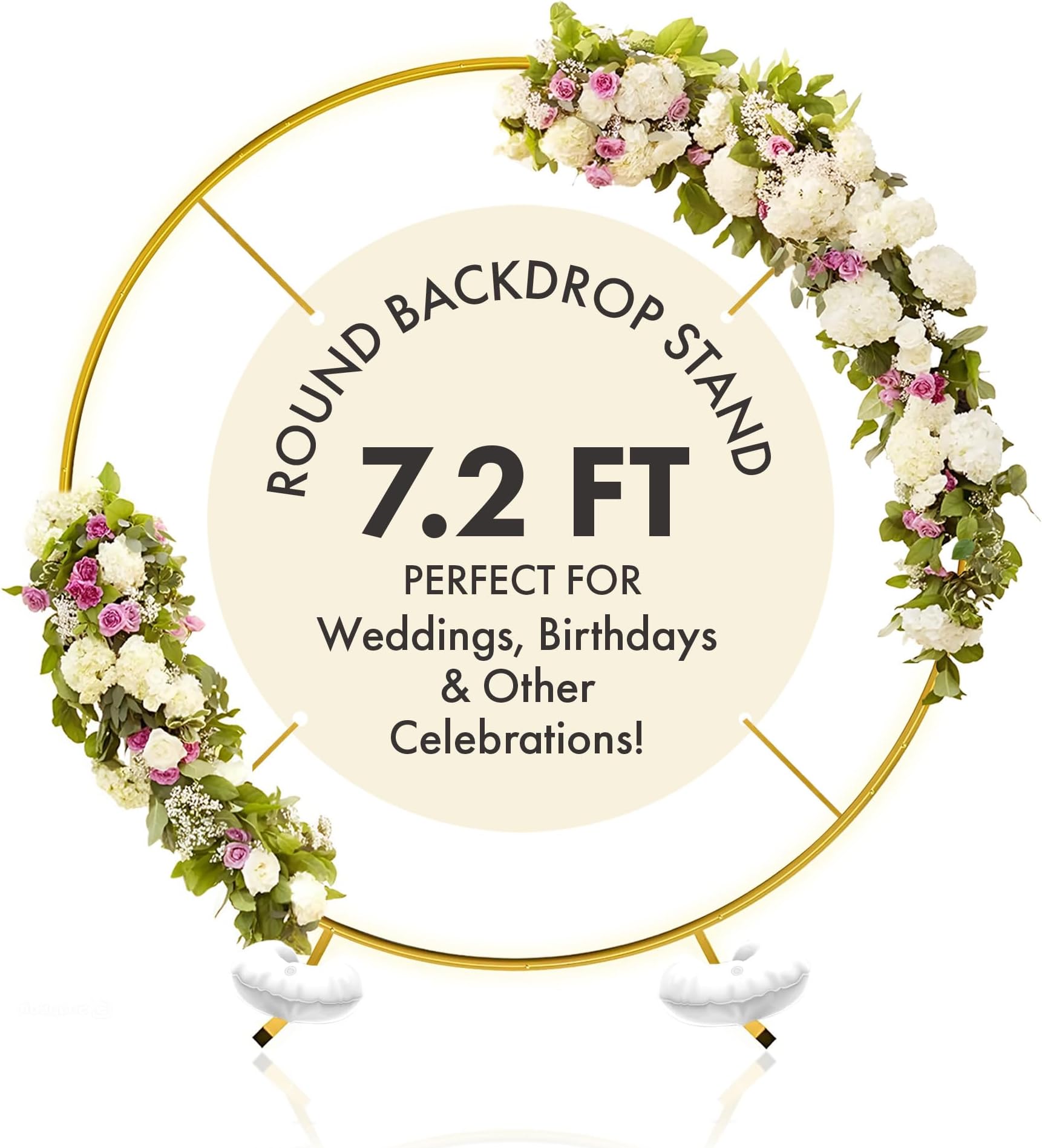 Amazon.com : Esyun 6.56Ft Round Backdrop Stand, Metal Circle Wedding ...