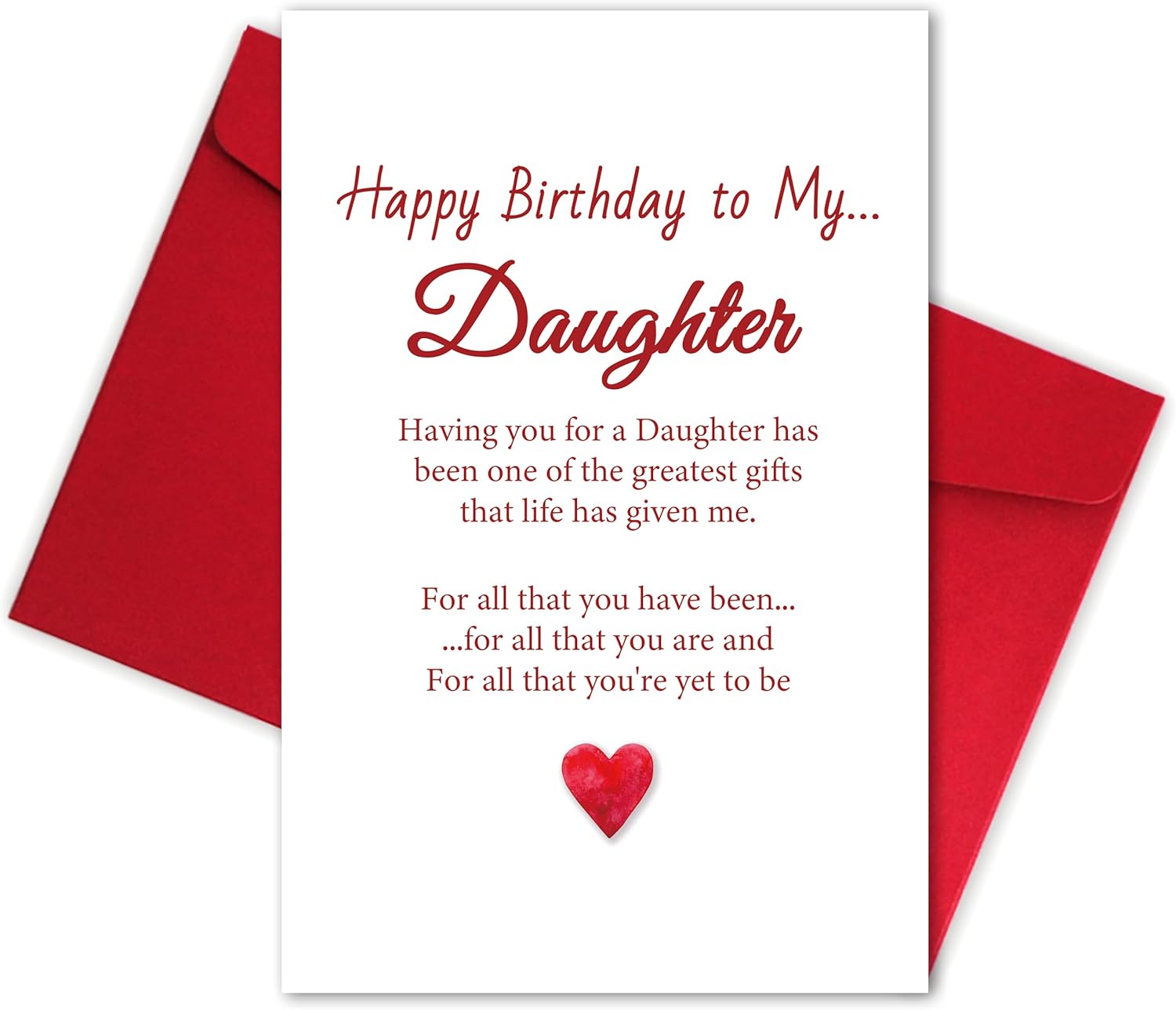 Amazon.com : Bewoow Happy Birthday Card for Daughter, Lovely Birthday ...