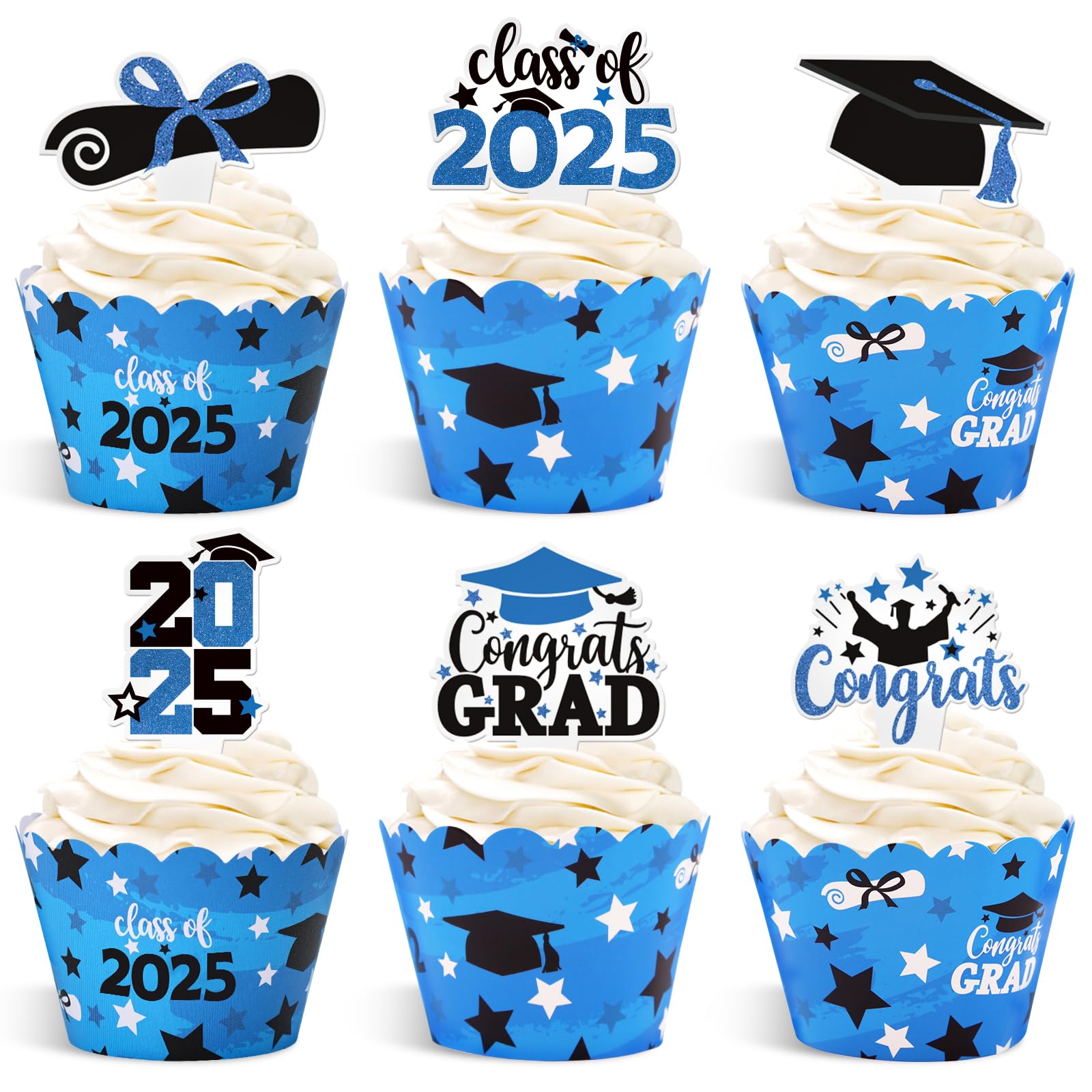 Graduation Party Supplies 2025 Class Of 2025 Cupcake Wrappers - 20 Pack ...