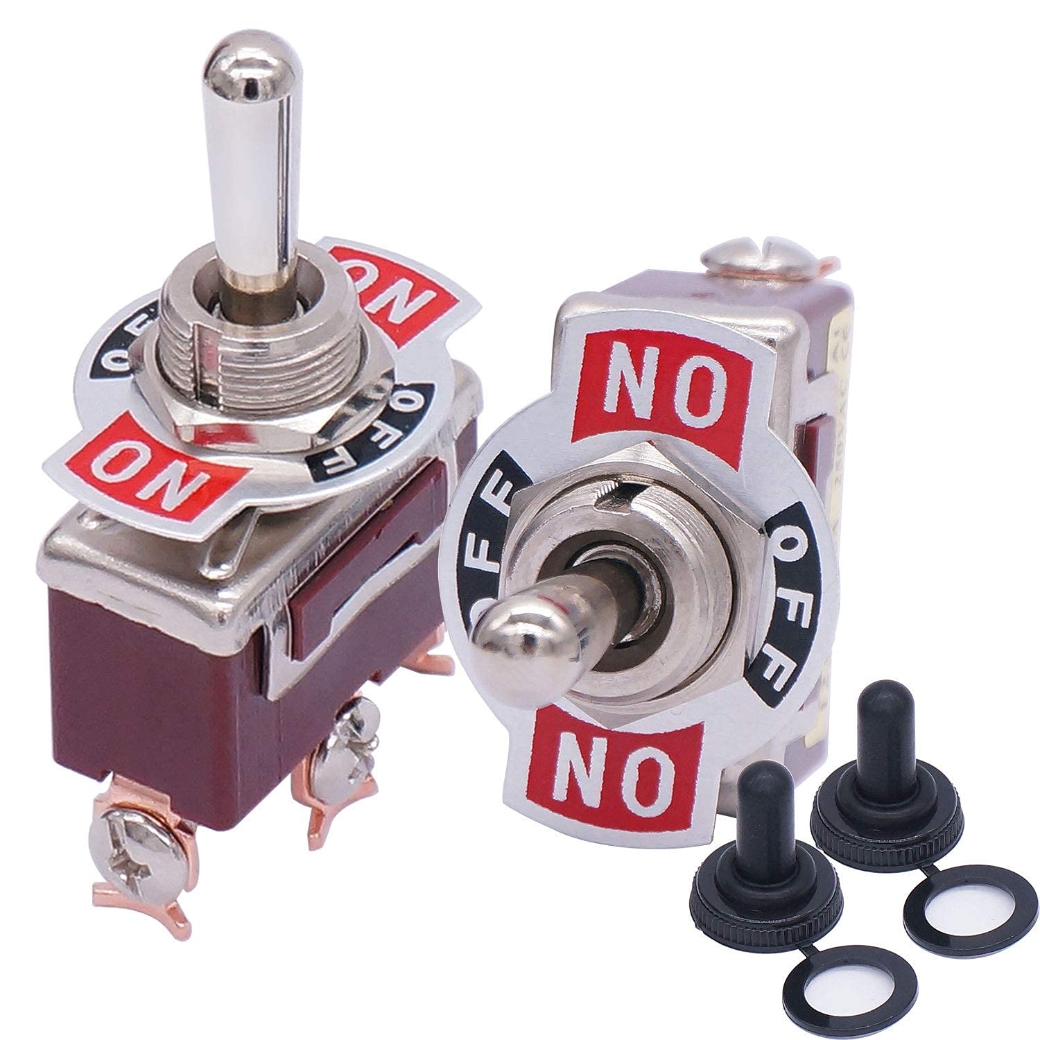 UNCASO 2pcs Momentary Switch Toggle Rocker Heavy Duty with Boot for 15A ...