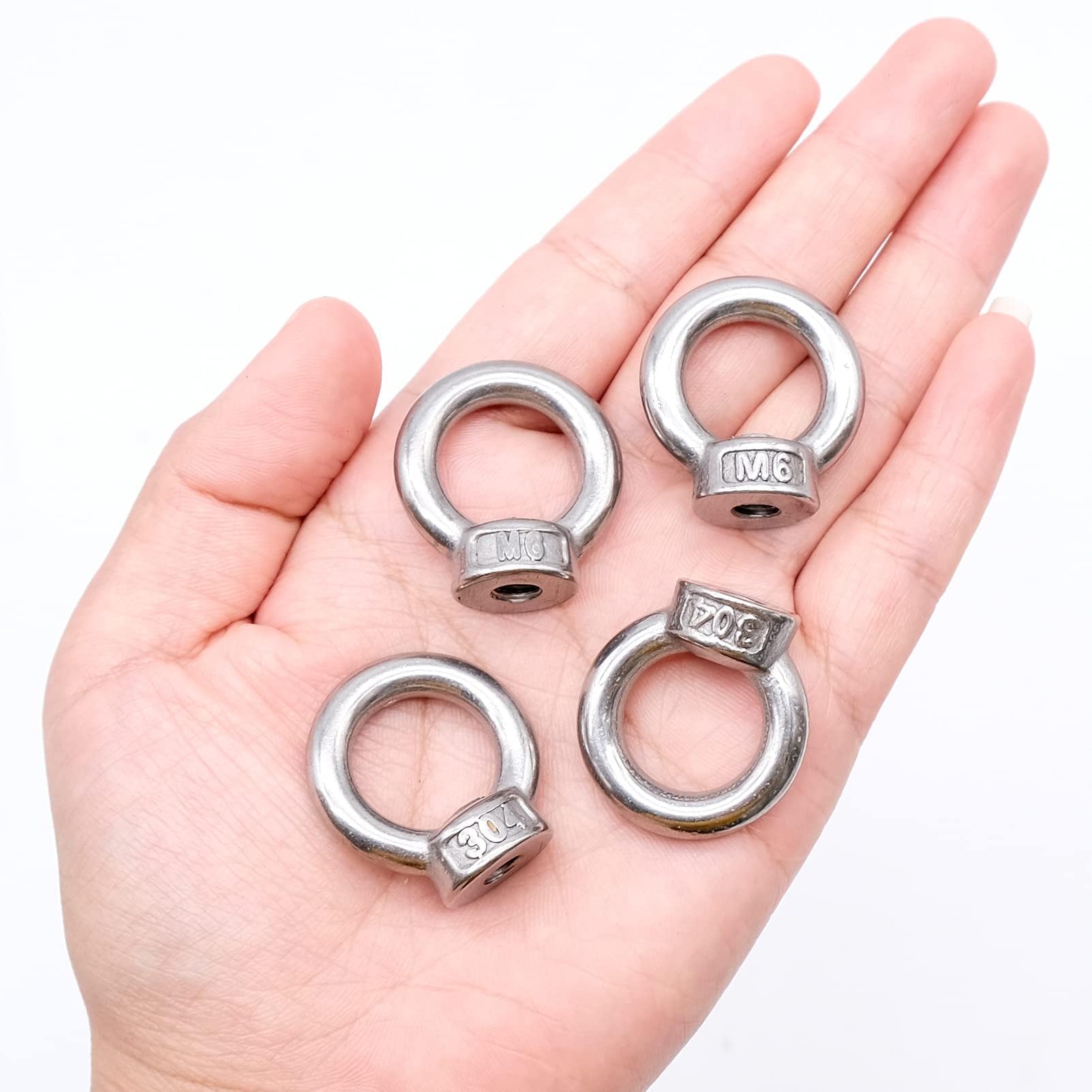 12pcs Ring Nut, M6 Ring Shape Lifting Eye Nut Lifting Ring Eye Bolt ...
