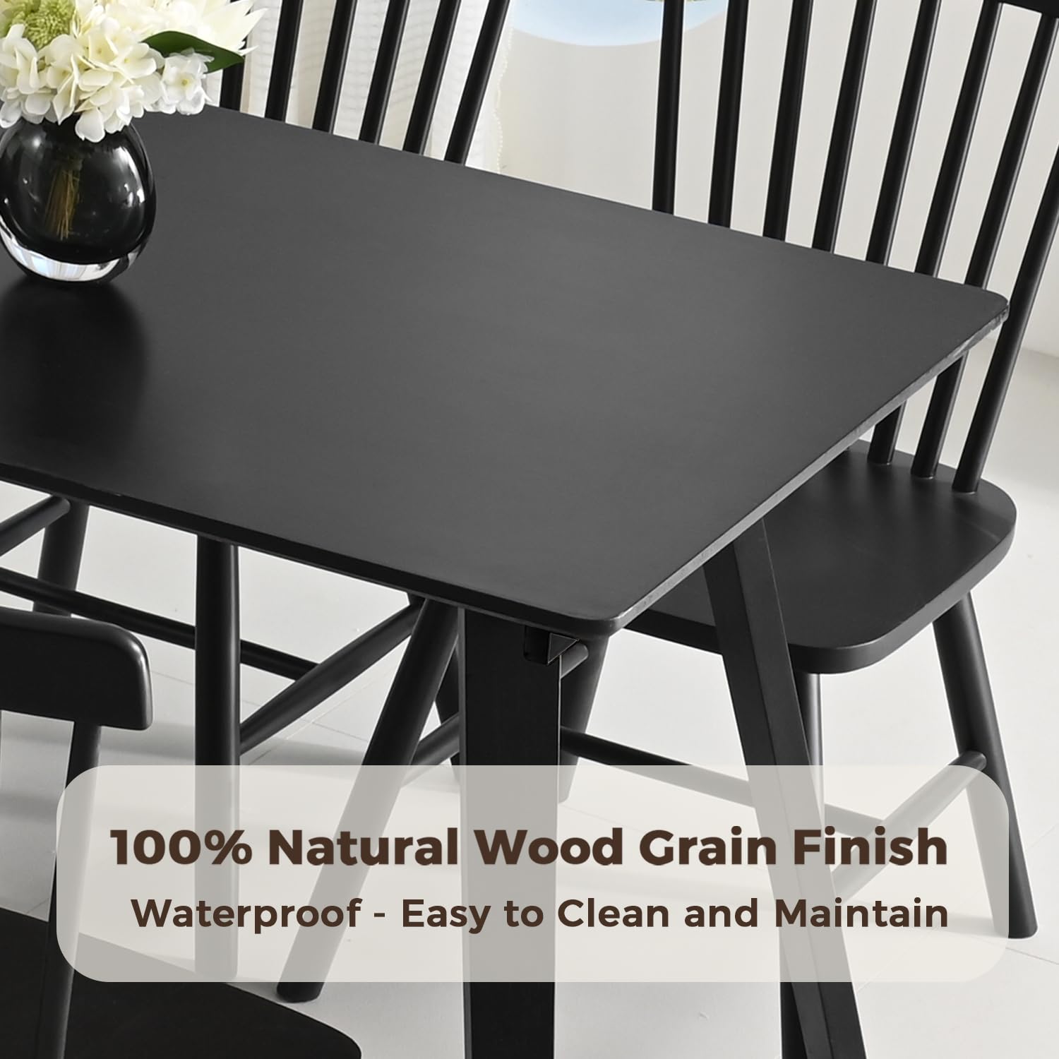 Snapklik.com : 47.2 Inch Solid Wood Dining Table, Mid Century Modern ...