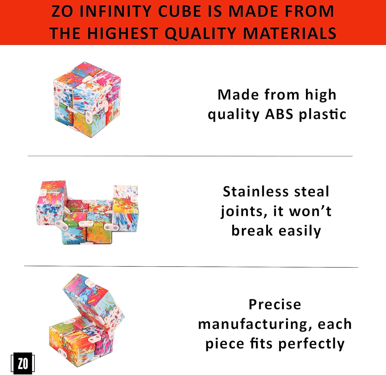 ZO Infinity Cube Fidget Toy, anti stress fidgeter, desk toys for adults ...