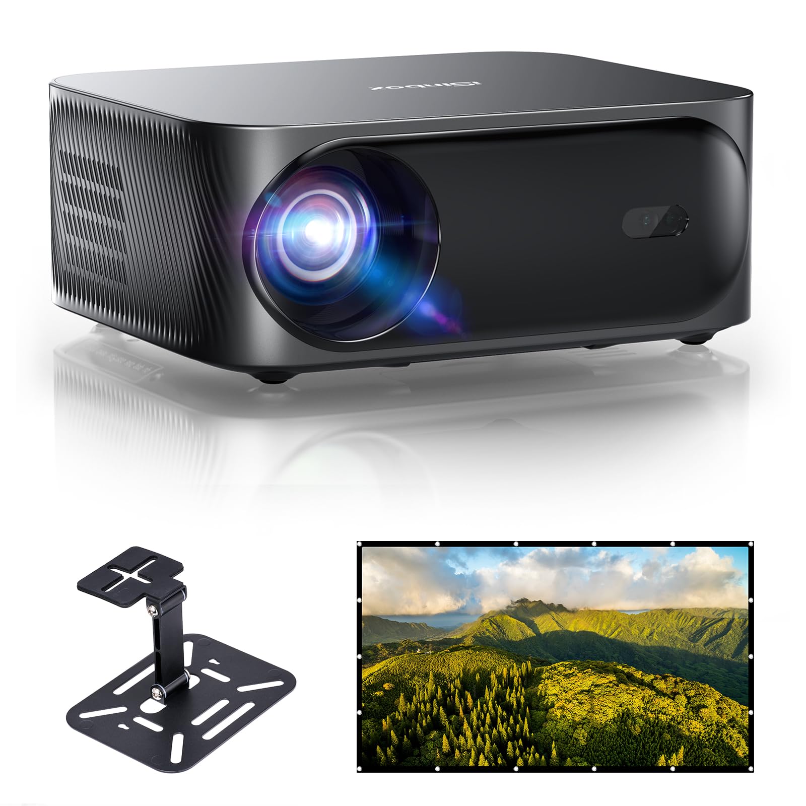 Amazon.com: iSinbox Projector + Screen + Foldable Stand : Electronics