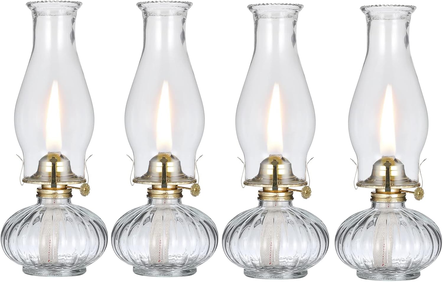 Amazon.com: DNRVK Set of 4 Vintage Glass Kerosene Lamp Large Classic ...