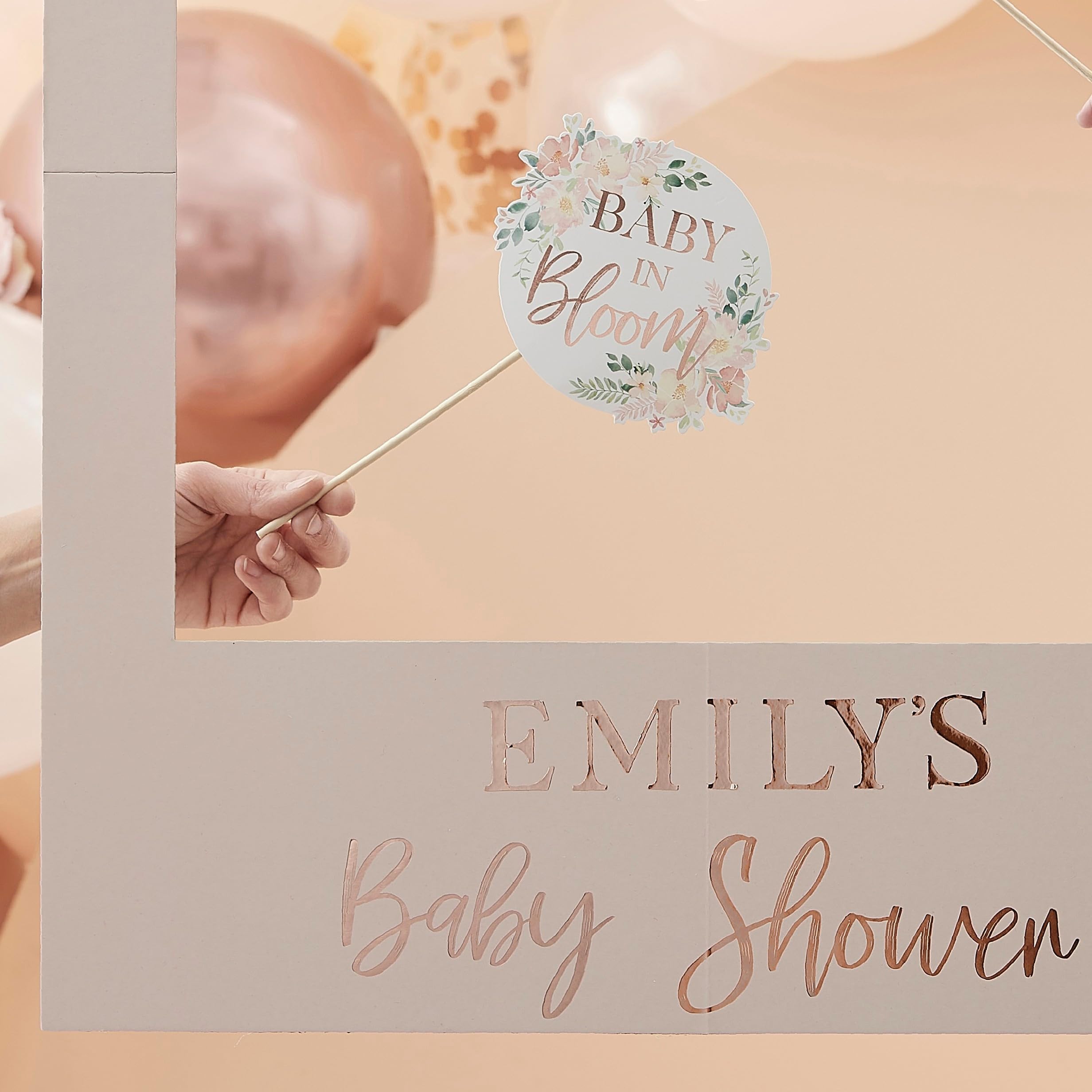 Snapklik.com : Ginger Ray Blush & Rose Gold Customisable Baby Shower ...