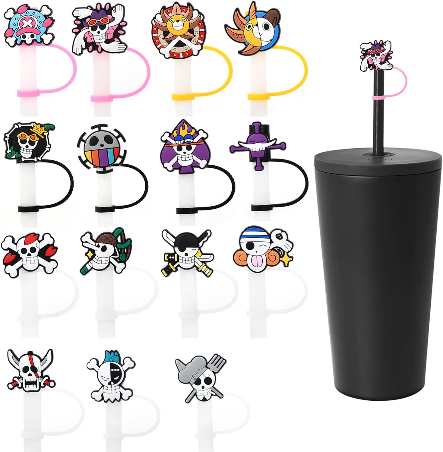 Amazon.com: Pounchi Cool Anime Straw Covers (15 Pcs) 6-8 mm (0.2-0.3 ...
