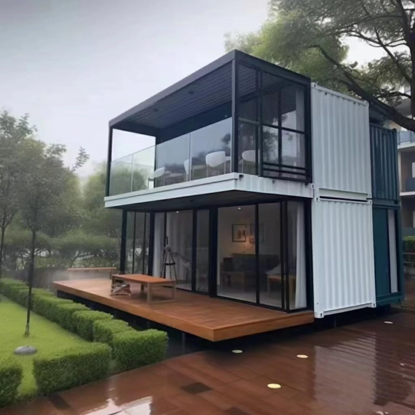 20ft 40ft Luxury Tiny glass Prefab House, Building Modern Mobile Light ...