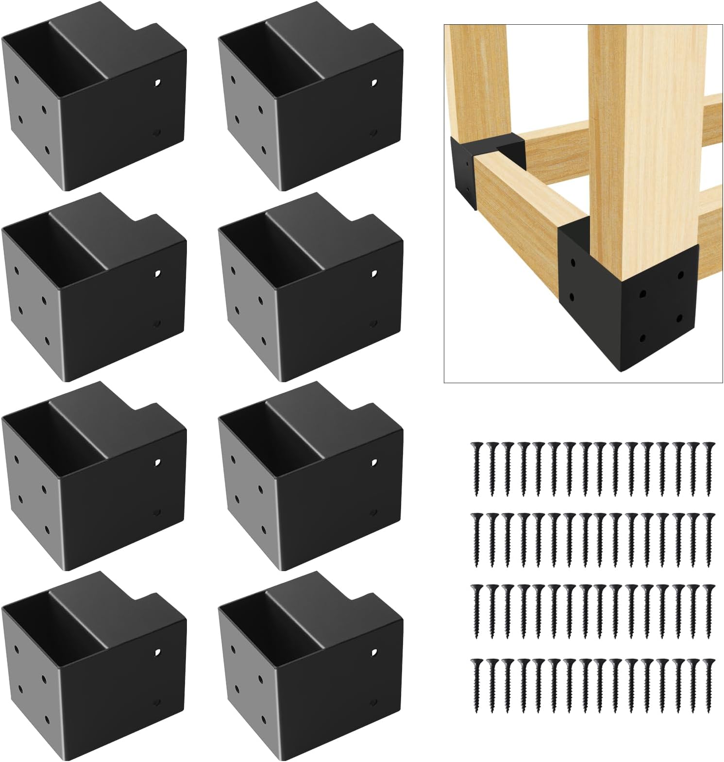 8 Pcs Corner Brackets, Heavy Duty Workbench Bracket Kit, Steel 3-Way ...