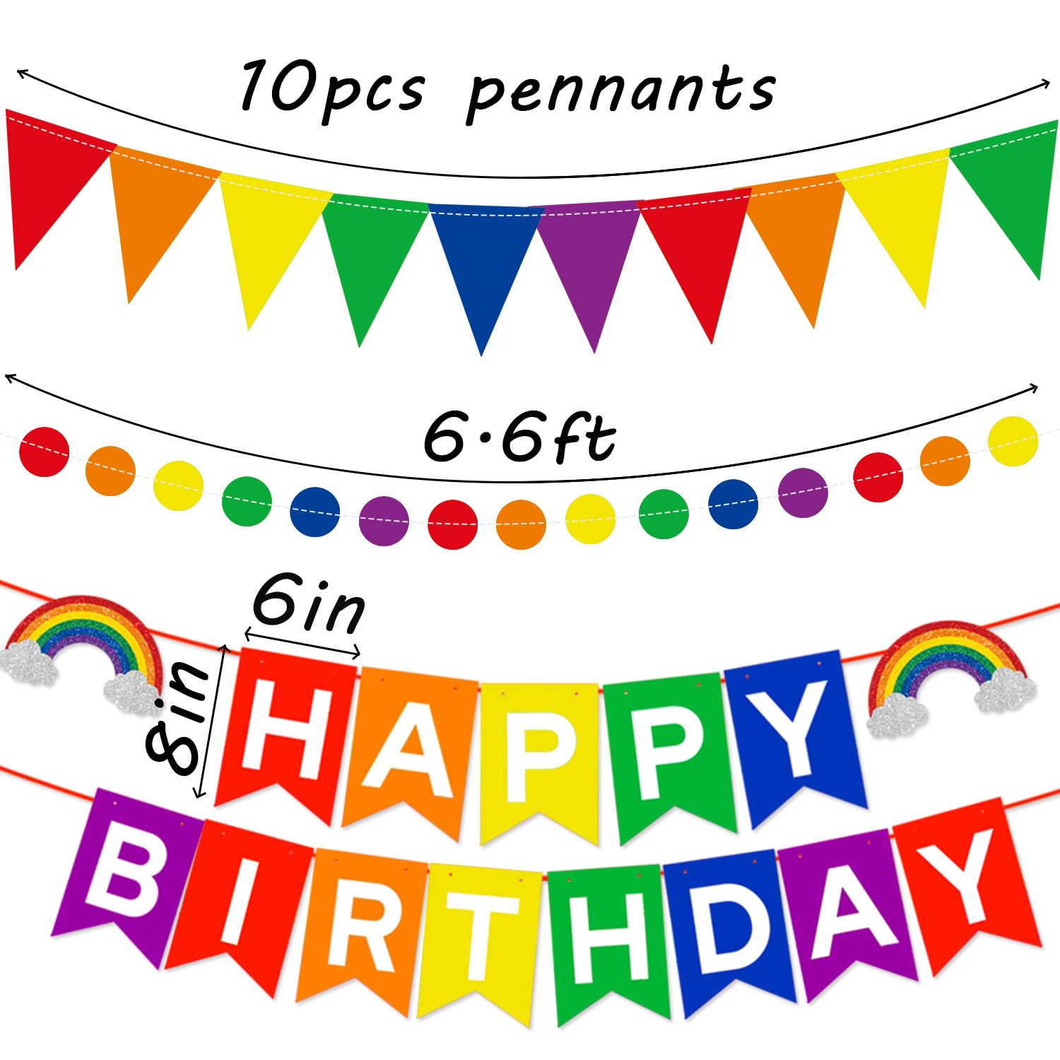 Snapklik.com : Pride Month Birthday Decorations, Rainbow Happy Birthday ...