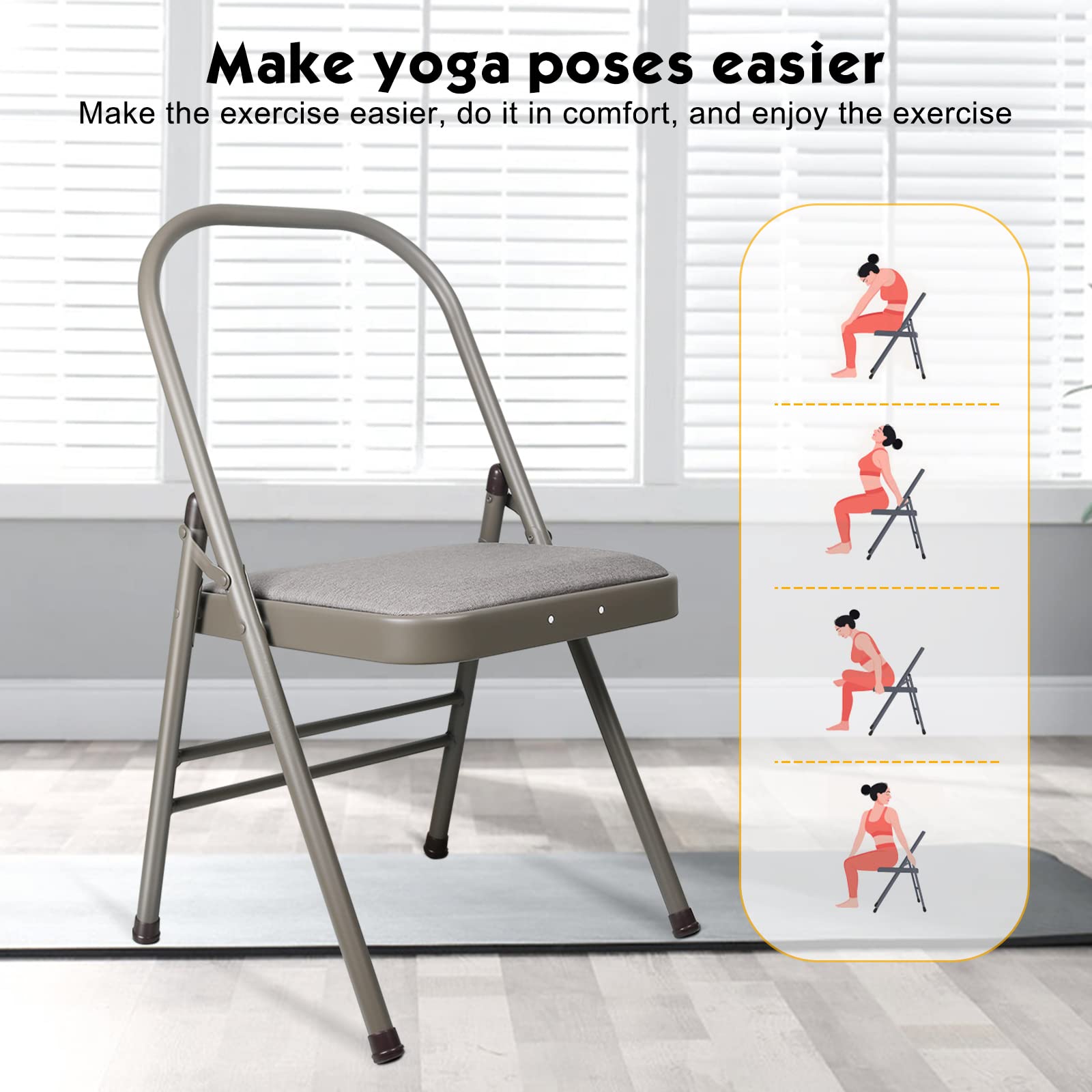 Yoga Auxiliary Chair Backless Yoga Chair Portable Folding Yoga Chair ...