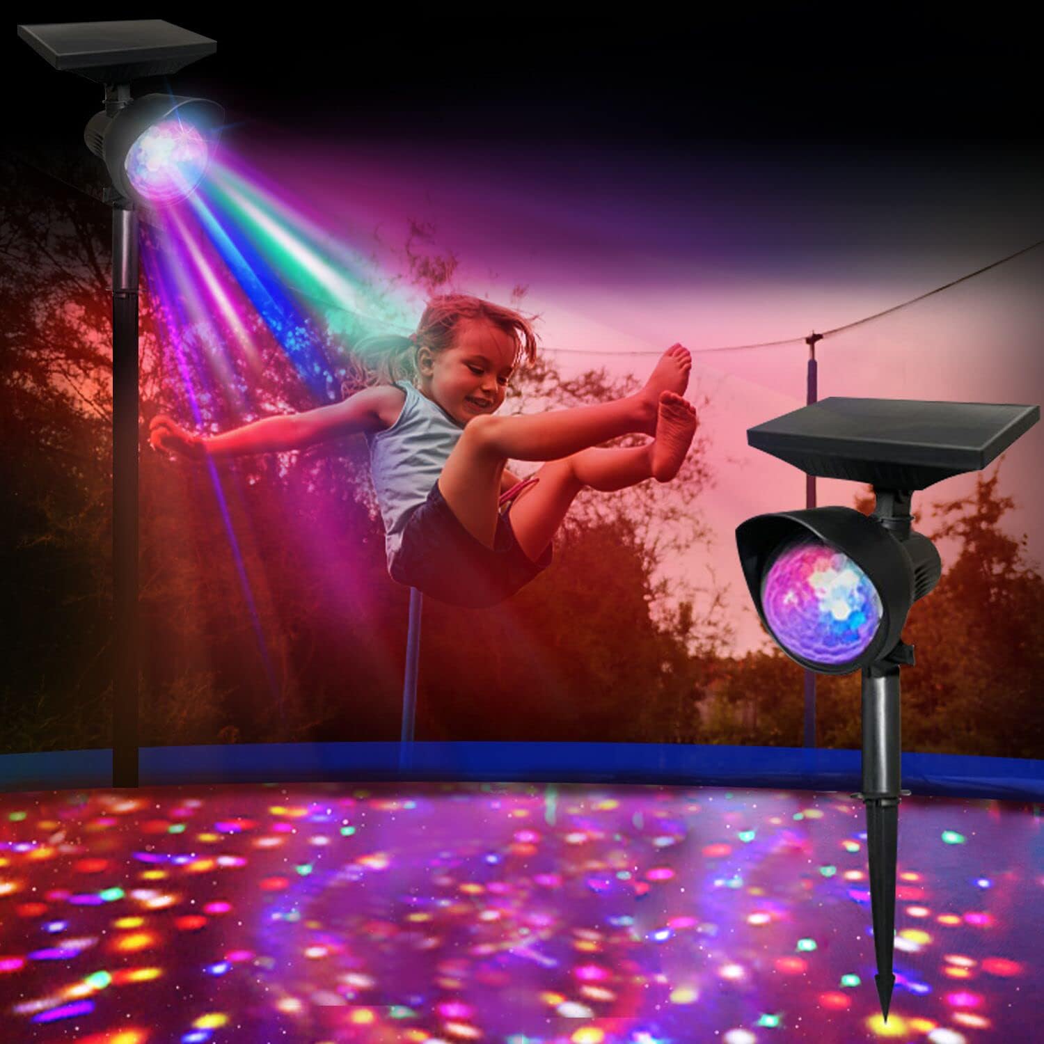 Amazon.com: Trampoline Lights Solar Powered, 2 Brightness Levels ...