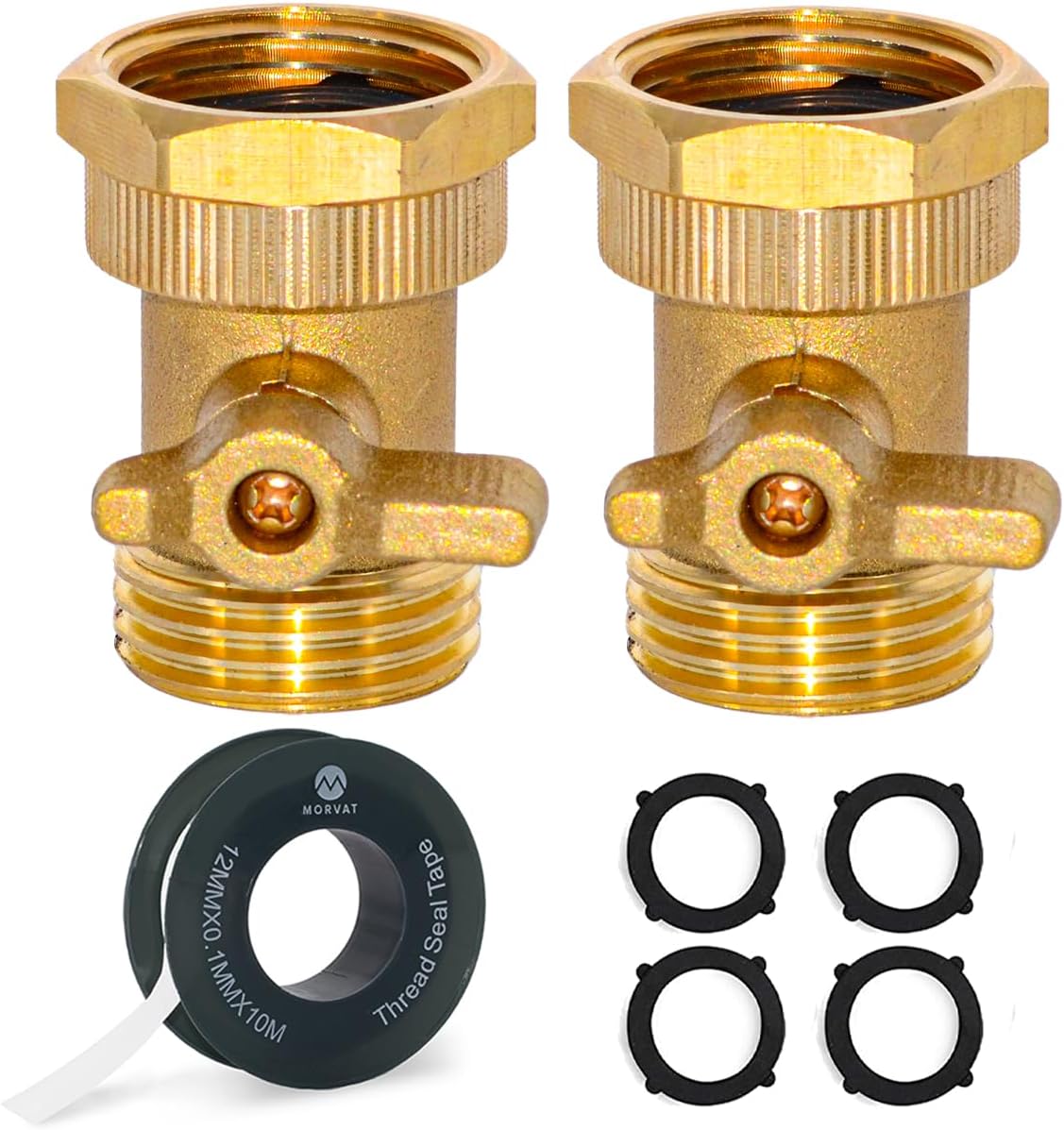 Amazon.com: Morvat Garden Hose Shut Off Valve with Comfort Grip, Heavy ...