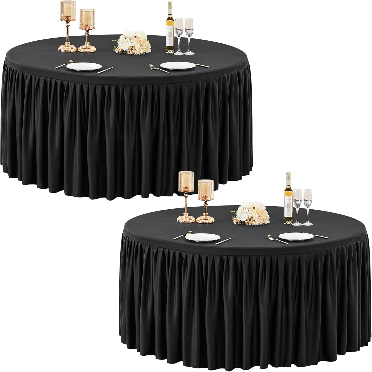 Amazon.com: 2 Pack Black Spandex Round Tablecloths for 72 inch Tables ...
