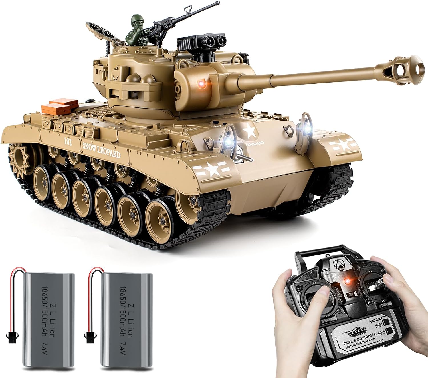 1:18 RC Tank, 2.4Ghz US M26 Pershing Remote Control Model Toys, RC ...
