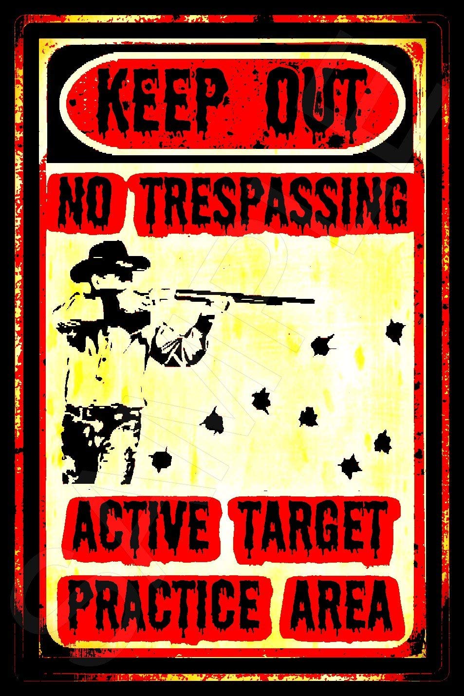 Amazon.com: Target Practice No Trespassing Sign No Warning Shot 8"x12 ...