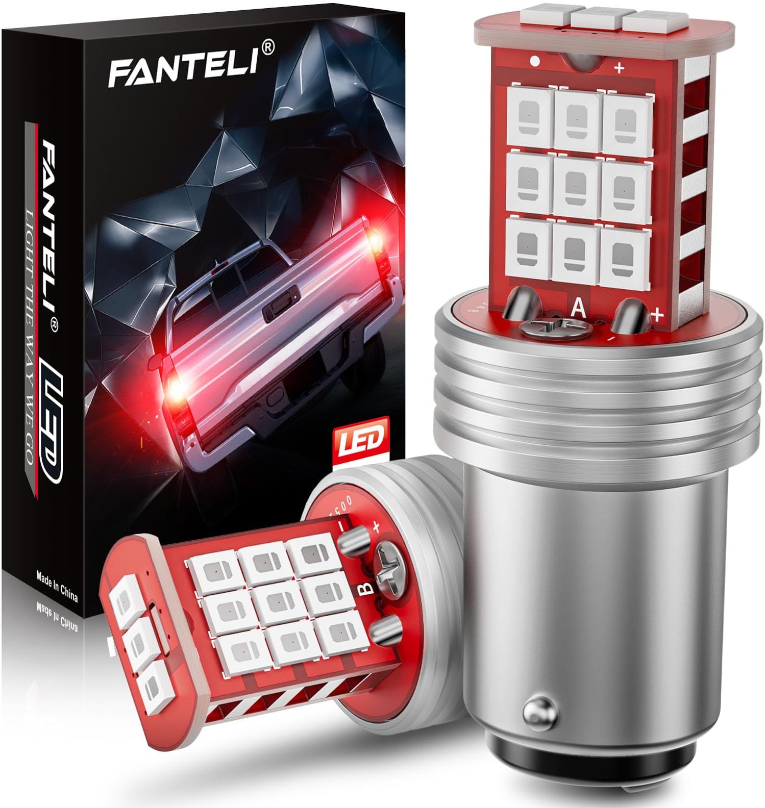 Amazon.com: FANTELI 1157 LED Bulb Red for Brake Lights, 300% Brighter ...