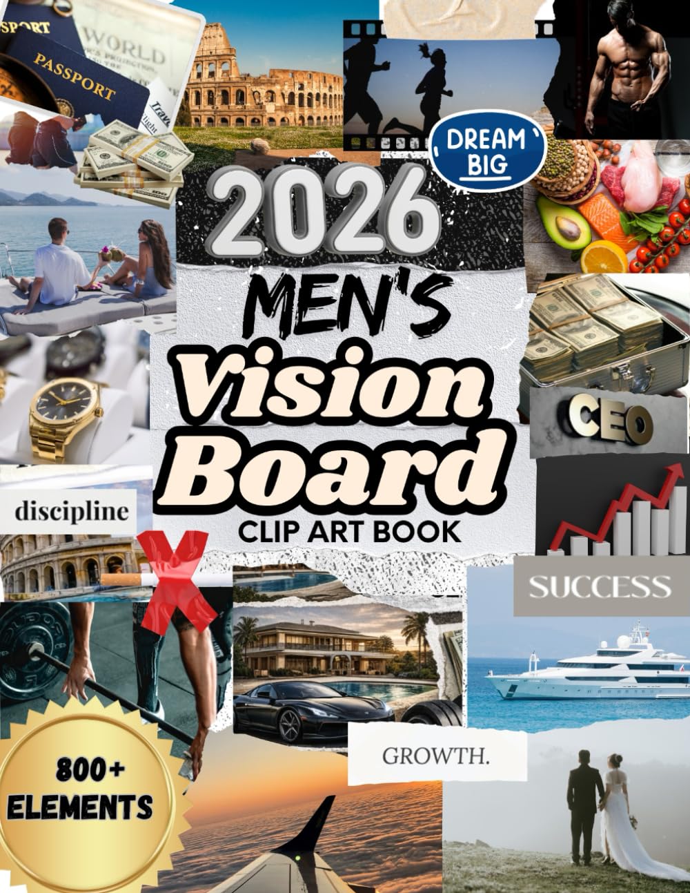 2026 Mens Vision Board Clip Art Book: 800+ Premium Color vision board ...