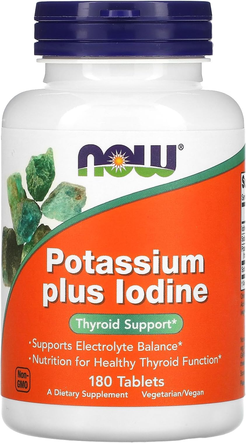 Amazon.com: NOW Foods Potasio Plus Yodo, 180 tabletas (paquete de 3 ...