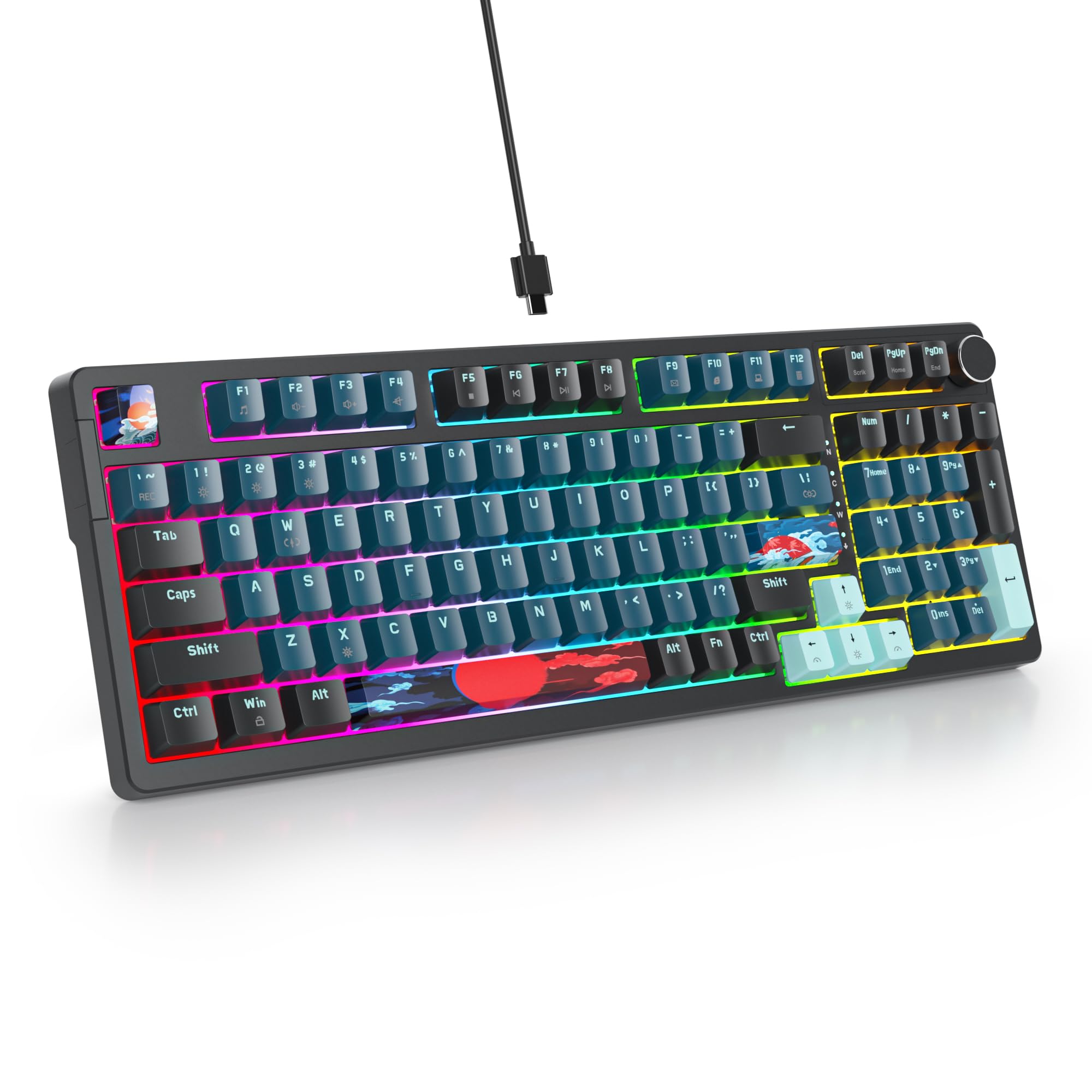 SOLIDEE Wired 95% Mechanical Gaming Keyboard Hot Swappable,Gasket ...