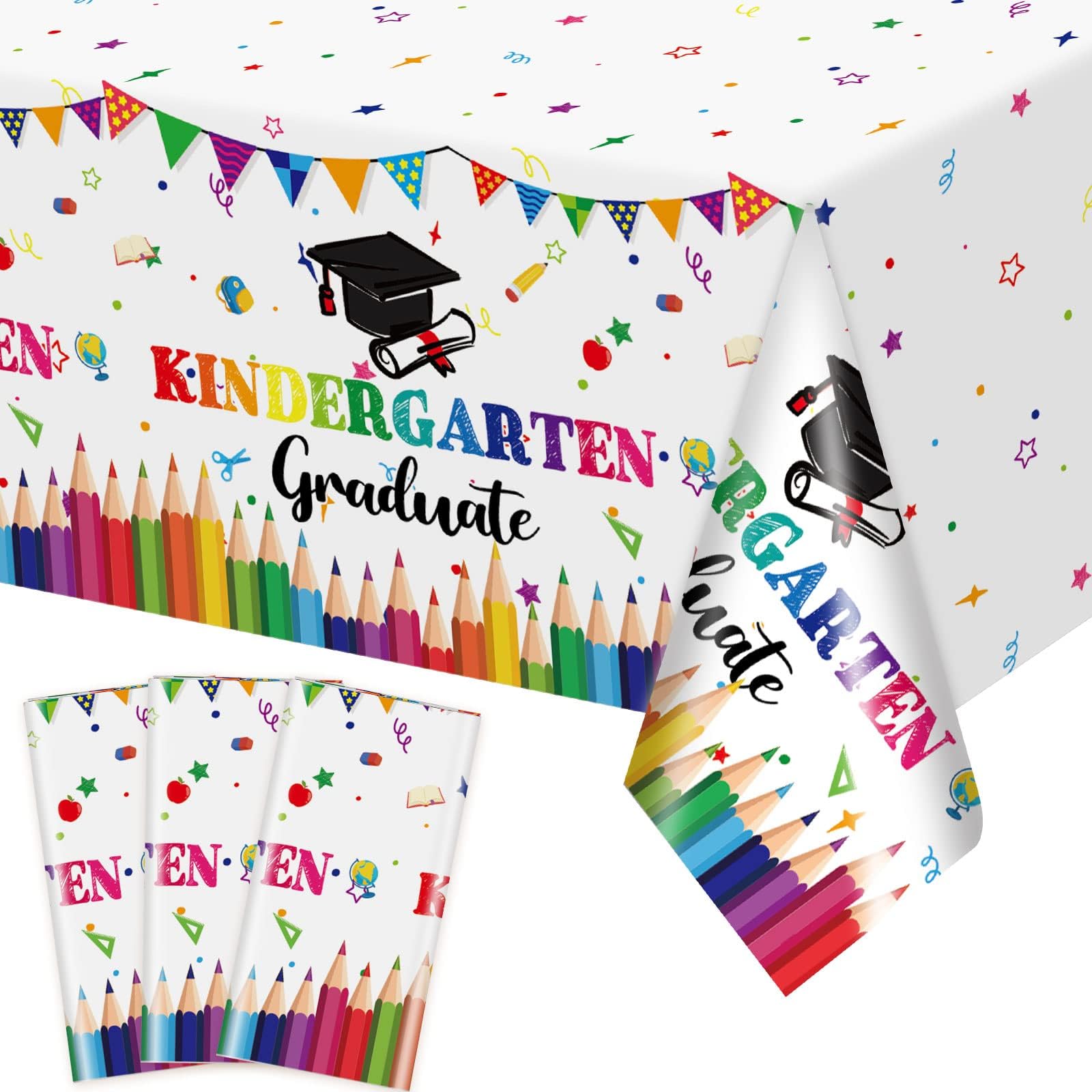 Amazon.com: Batiyeer 3 Pcs Kindergarten Graduate Tablecloths Preschool ...