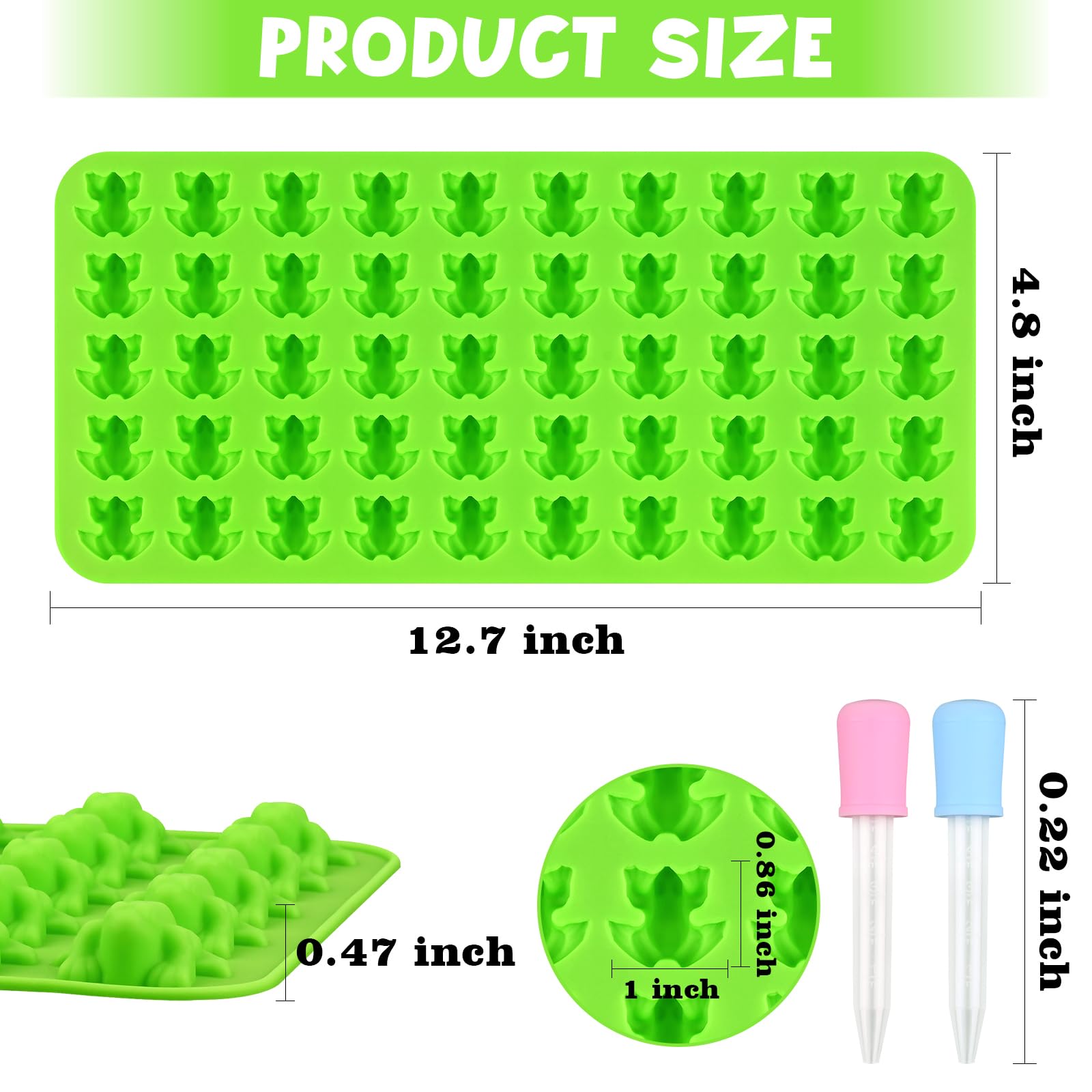 Snapklik.com : Sakolla Mini Frog Candy Molds, 100 Cavities Silicone ...