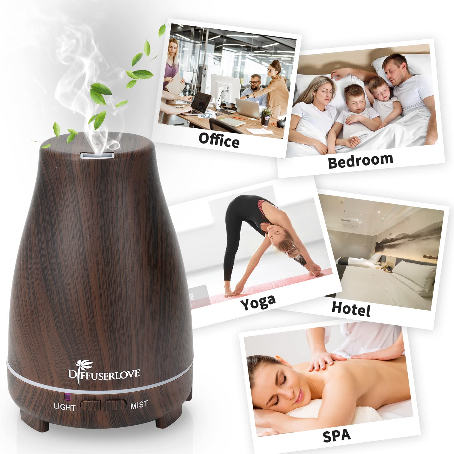 Snapklik.com : Diffuserlove Essential Oil Diffusers 200ML, Remote ...
