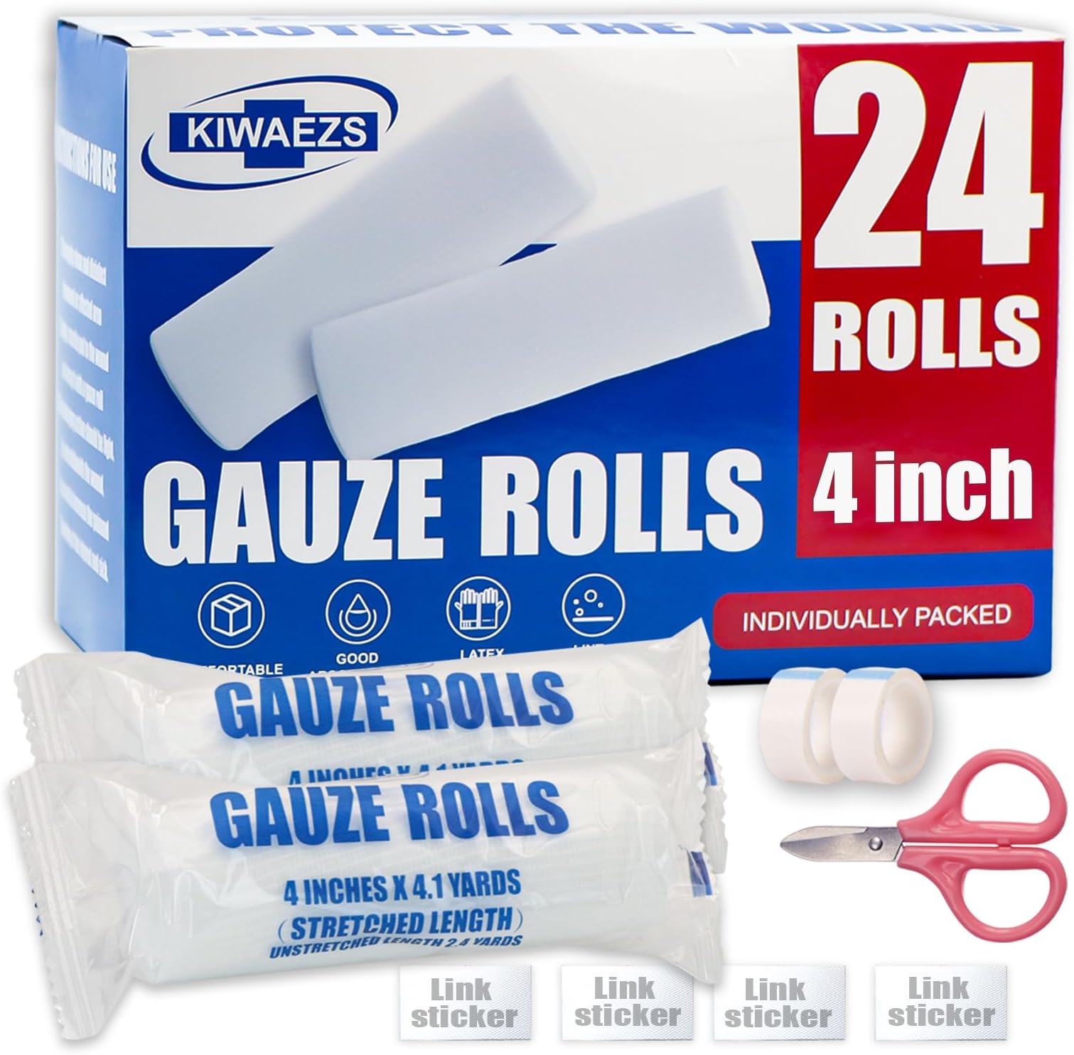 Amazon.com: Gauze Rolls Pack of 24 – Premium Quality Lint and Latex ...