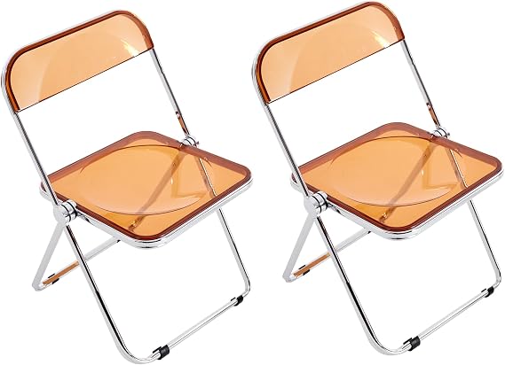 Amazon.com: Fulocseny Transparent Acrylic Folding Chairs,2 Piece Clear ...
