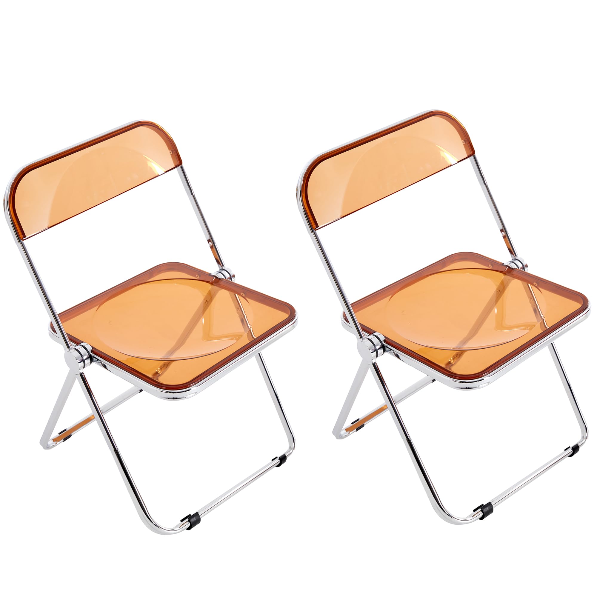 Amazon.com: Transparent Acrylic Folding Chairs,2 Piece Clear Modern ...