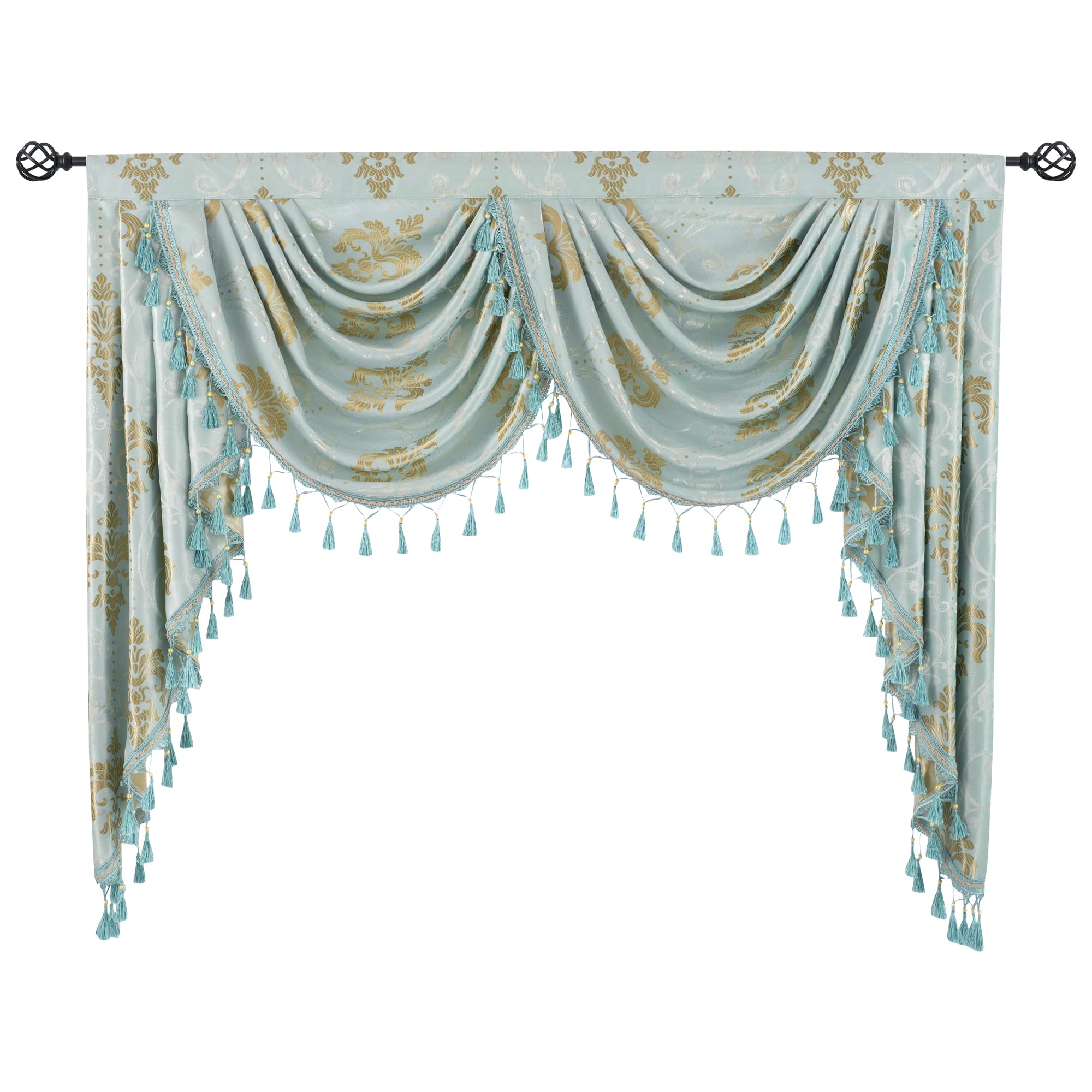 Amazon.com: JADE POKE European Floral Valance for Windows Waterfall ...