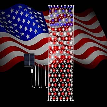Leisure world 160 LED Solar American Flag Lights 6.6'x1.5' - Super ...