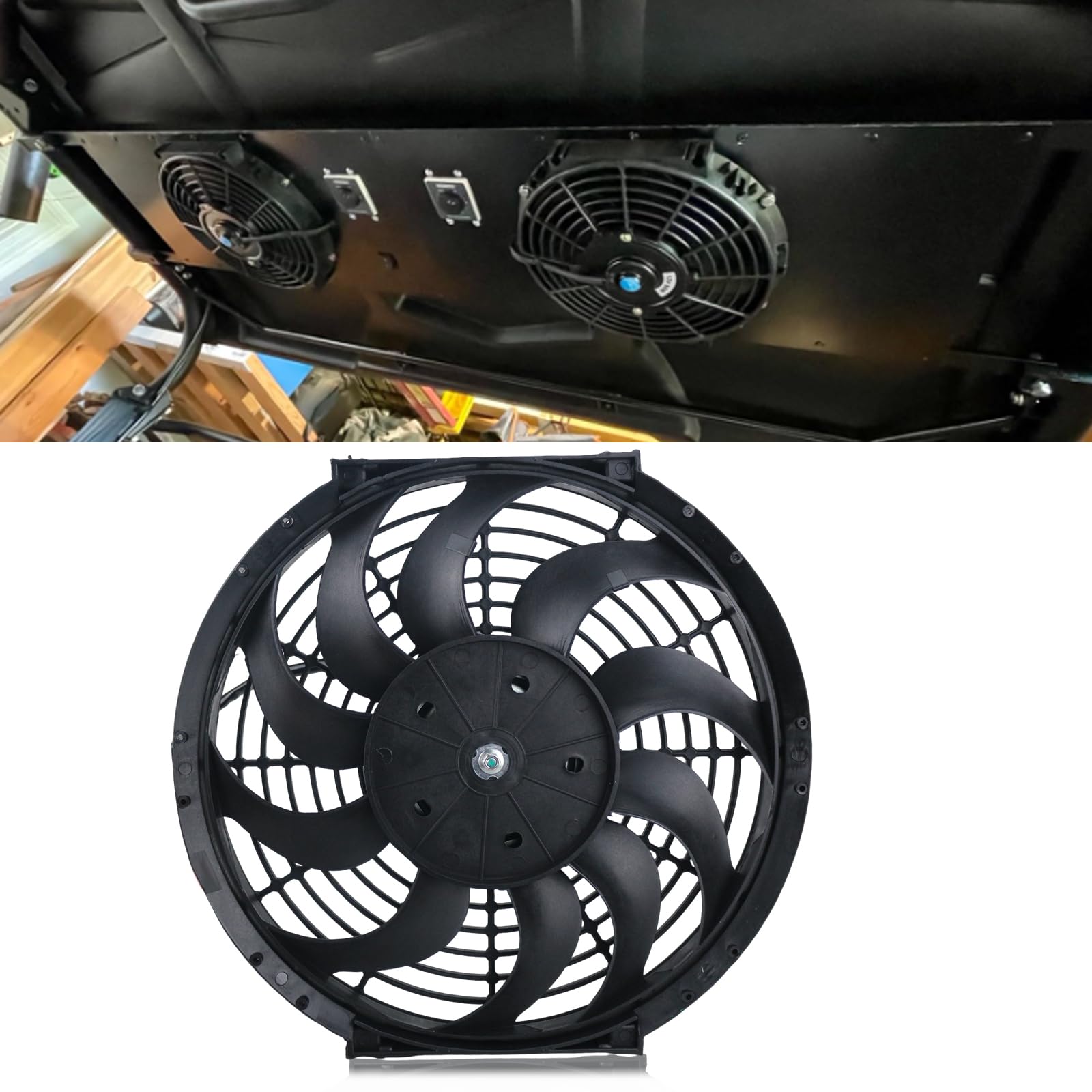 Snapklik.com : 2PCS 12 Inch Universal Slim Fan Push Pull Electric ...