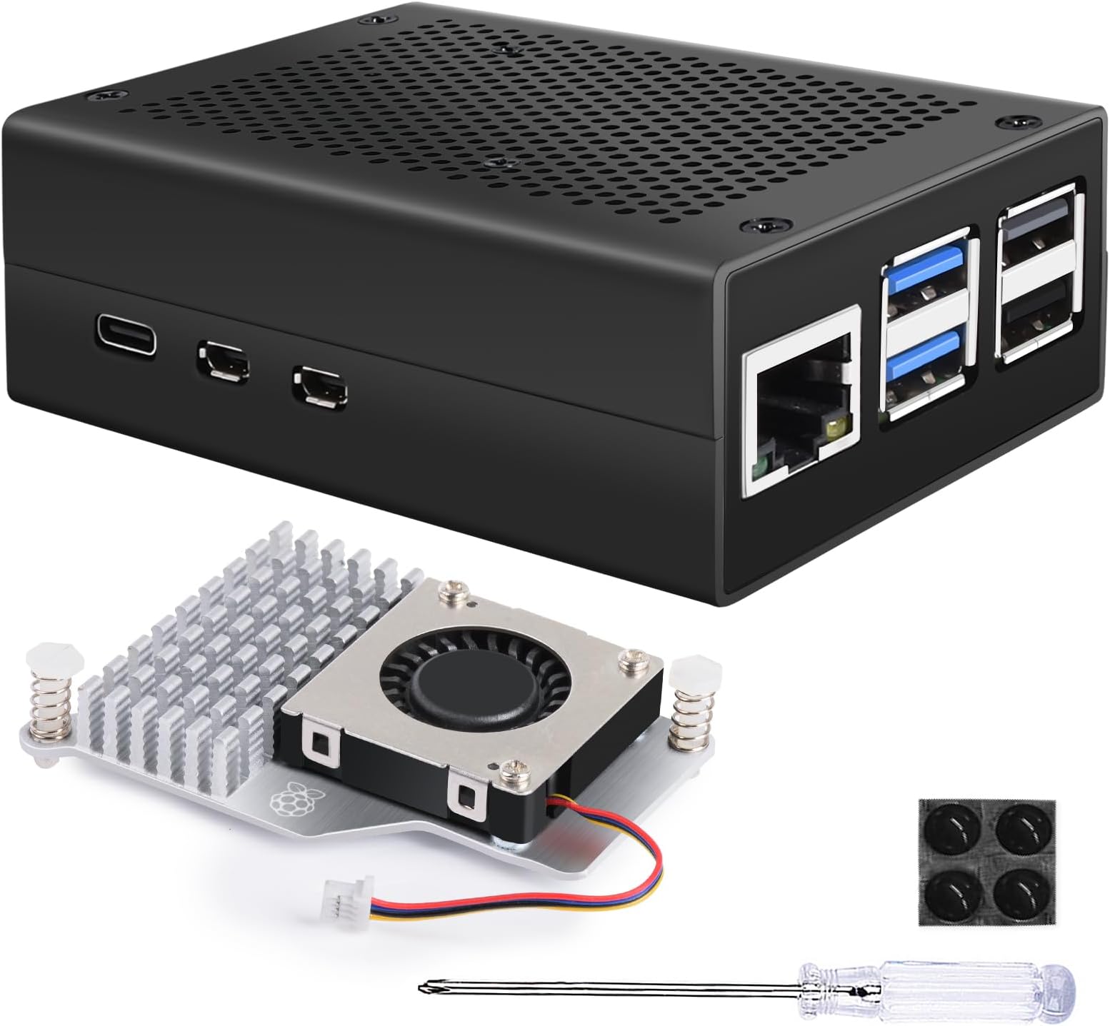 Amazon.com: Miuzei Retro Case for Raspberry Pi 5, Pi 5 Case Aluminum Metal with Official Active ...